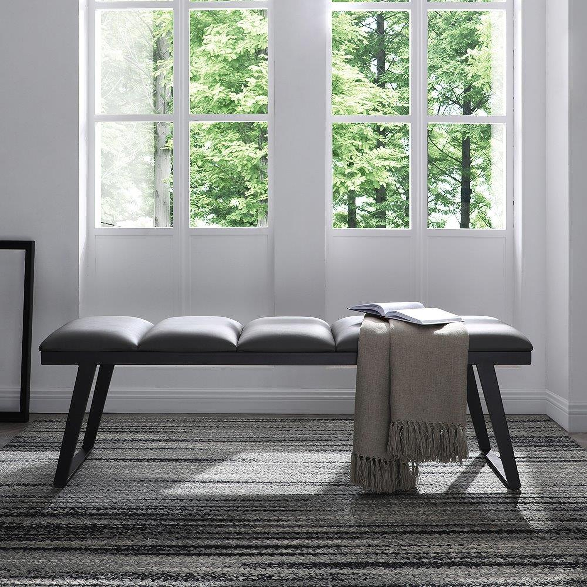 Ethan Dark Grey Bench by Whiteline Modern Living | 1StopBedrooms