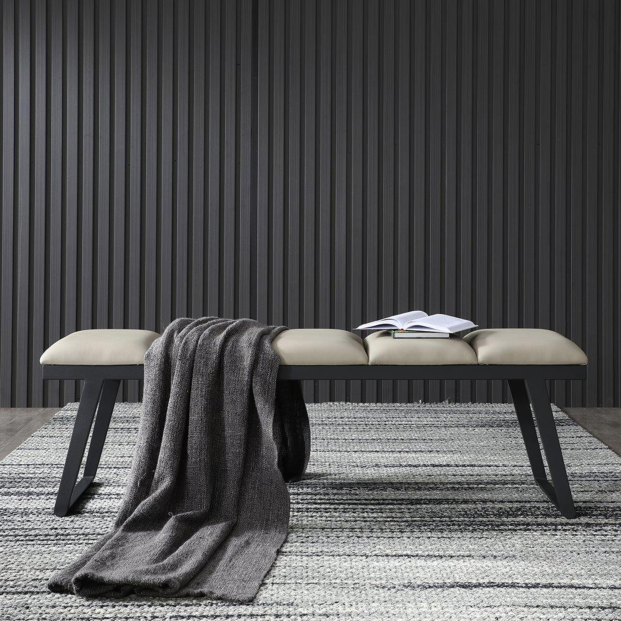 Ethan Light Grey Bench by Whiteline Modern Living | 1StopBedrooms