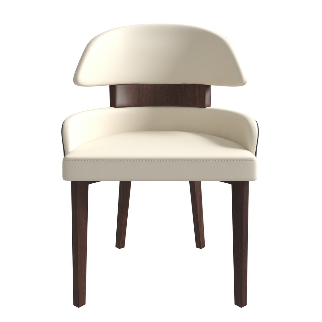 Ethos Modern Wooden Dining Chair In Black and Cream by LeisureMod ...