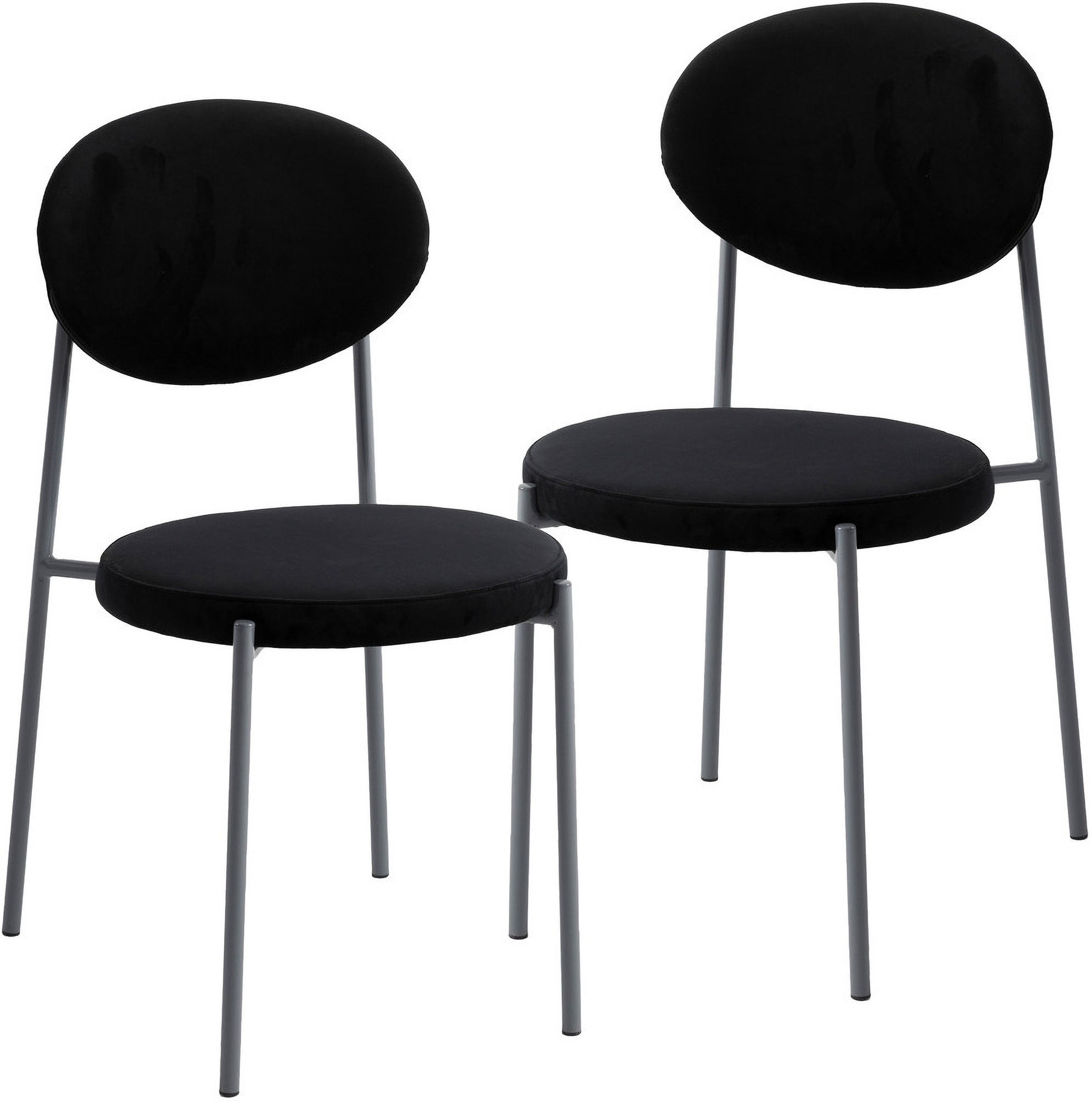 Euston Velvet Dining Chair Set Of 2 In Black By LeisureMod 1StopBedrooms Euston Velvet Dining Chair Set Of 2 In Black By LeisureMod 1StopBedrooms