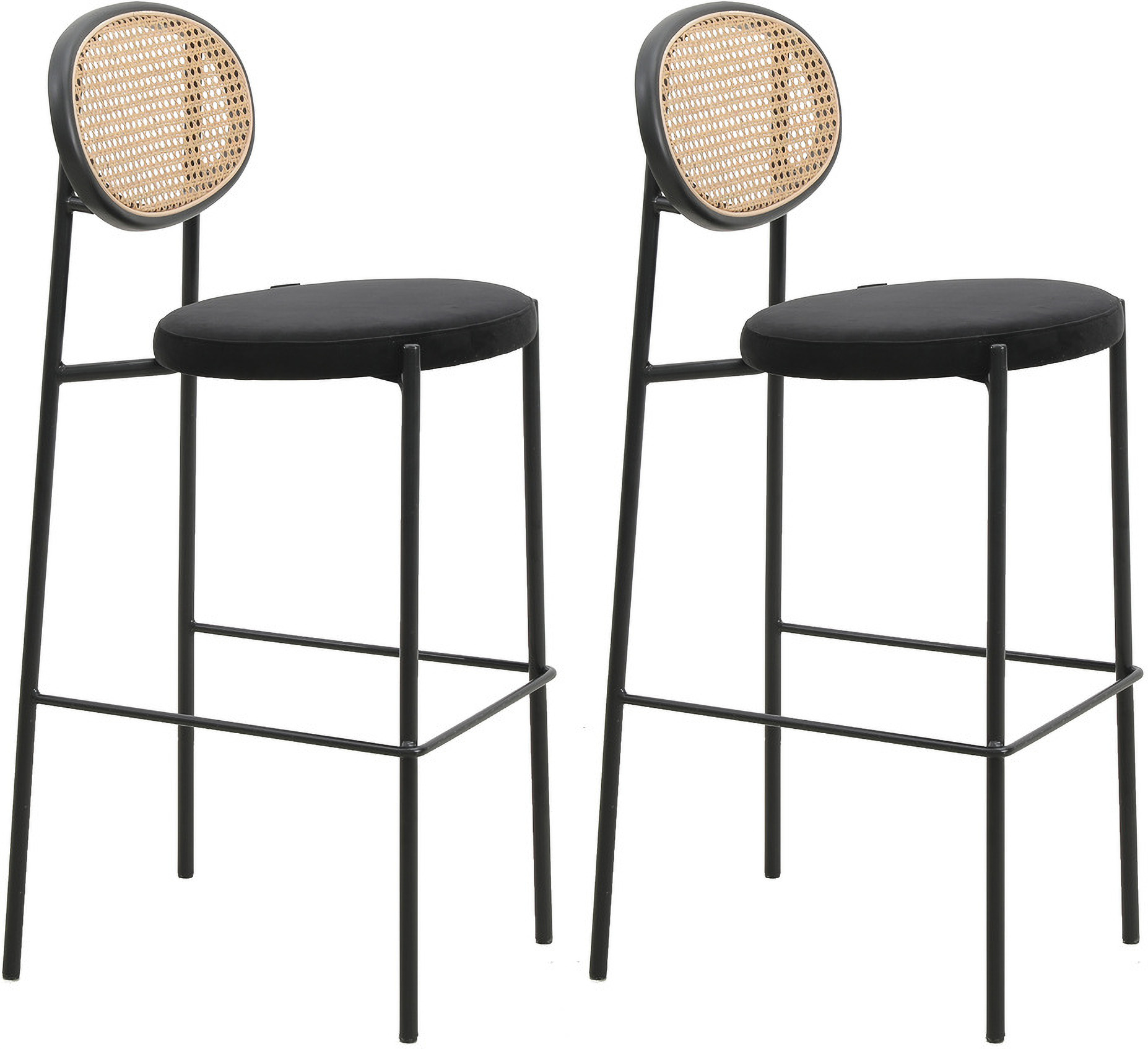 Euston Wicker Barstool Set Of 2 In Black By LeisureMod 1StopBedrooms euston-wicker-barstool-set-of-2-in-black-by-leisuremod-1stopbedrooms