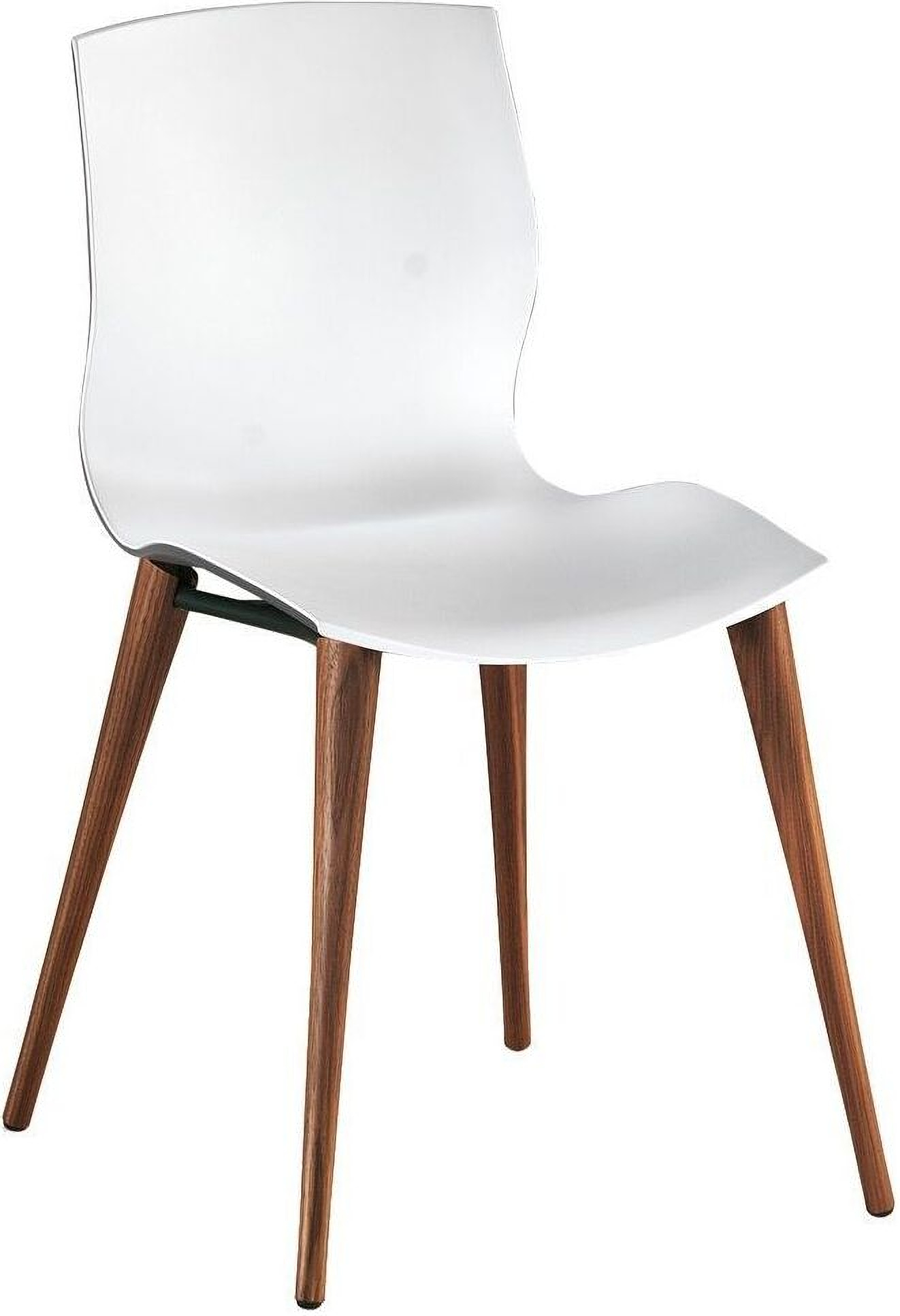 Evalyn White Seat With Walnut Legs Chair Set Of 2 by Bellini Modern ...