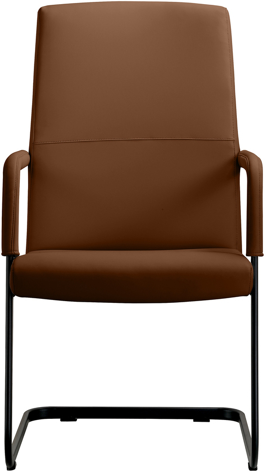Evander Office Guest Chair In Dark Brown Leather by LeisureMod ...