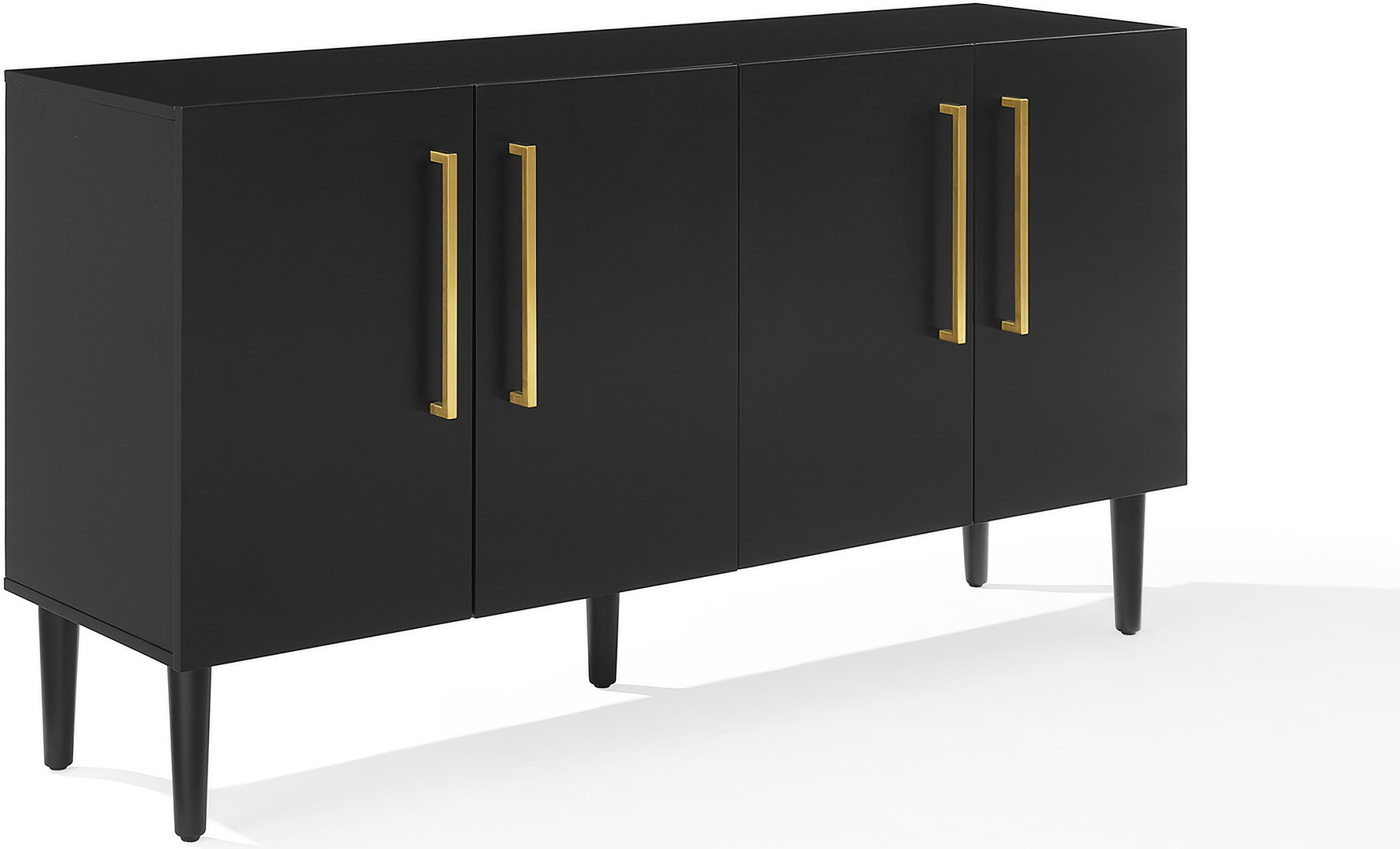 Everett Sideboard In Matte Black by Crosley Brands | 1StopBedrooms