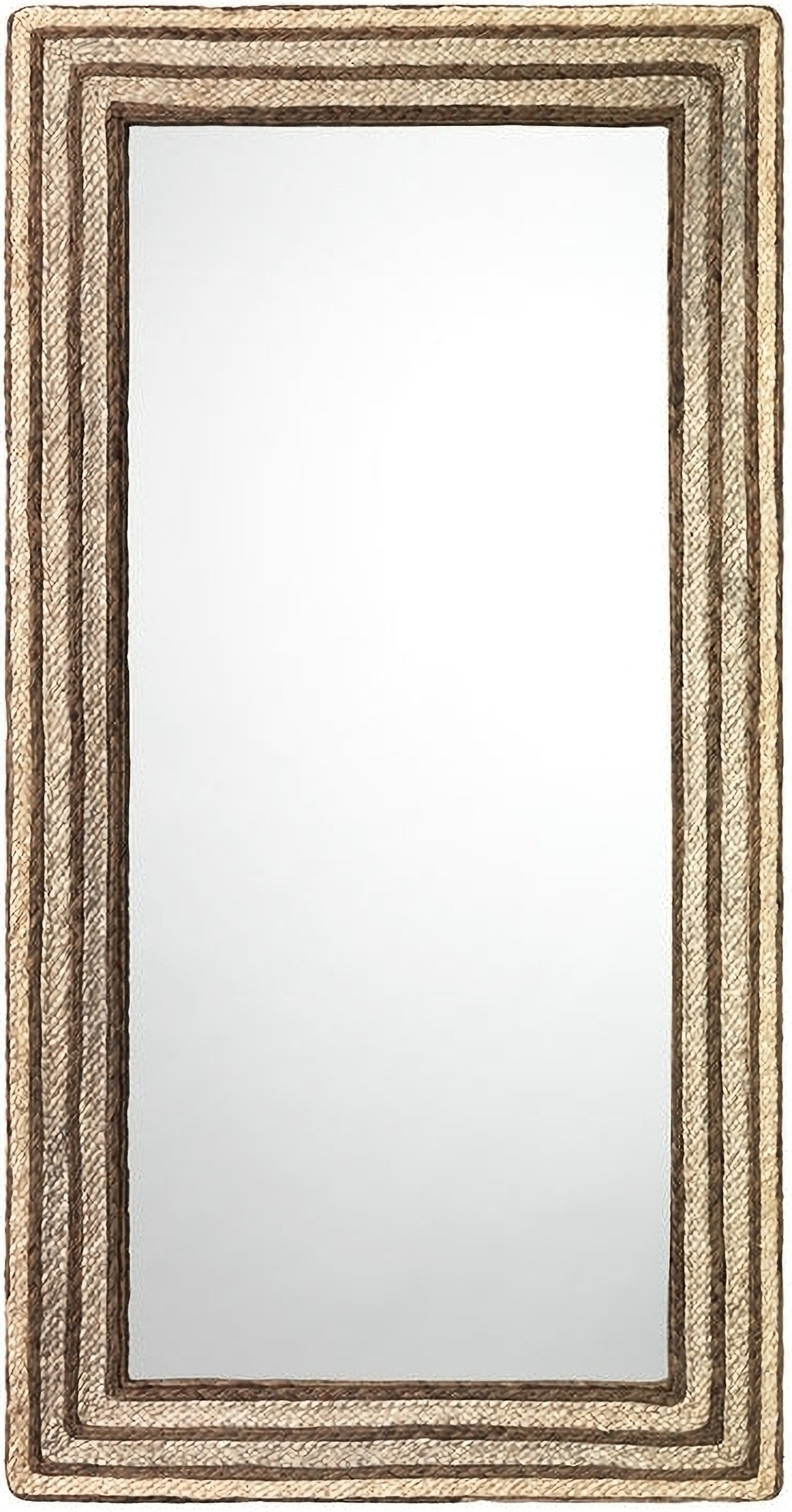 Evergreen Rectangle Mirror in Natural Braided Seagrass by Jamie Young ...