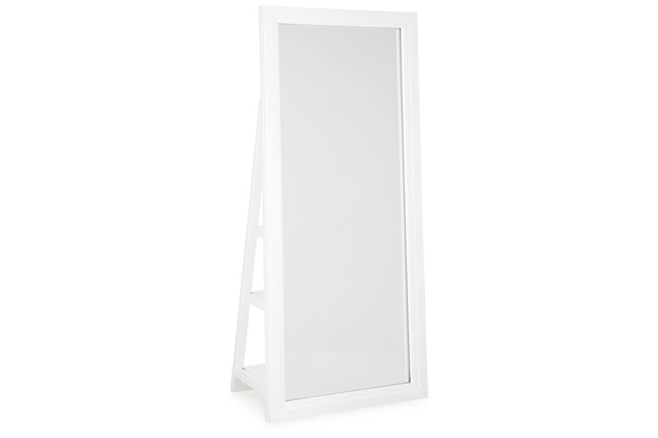 Evesen Floor Standing Mirror/Storage In White by Ashley Furniture ...