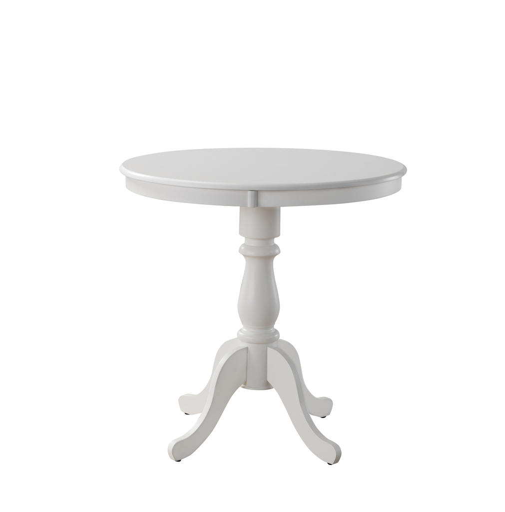 Fairview 36 Inch Round Pedestal Bar Table In White by Carolina Living ...