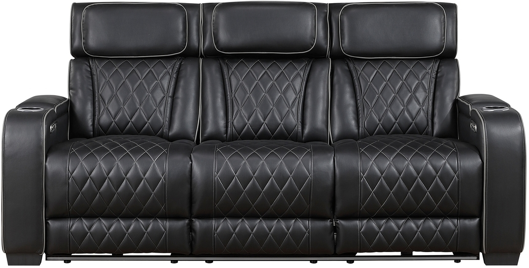Fairway Power Double Reclining Sofa with Center Drop-Down Cup Holders ...