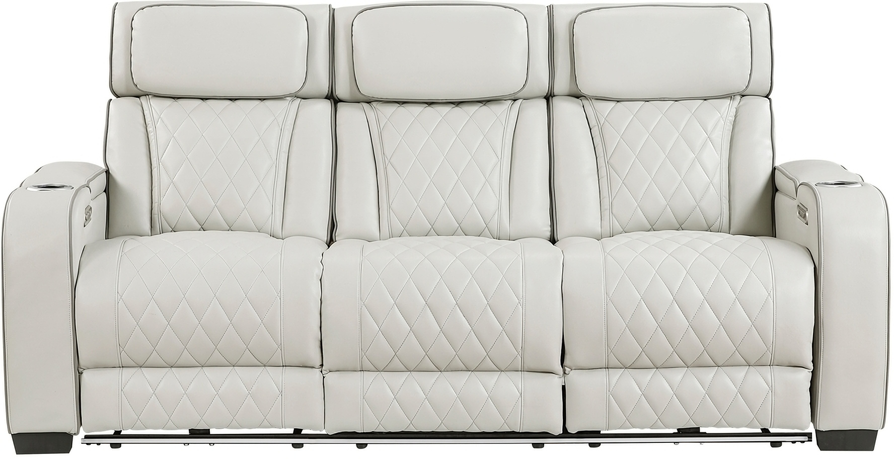 Fairway Power Double Reclining Sofa with Center Drop-Down Cup Holders ...