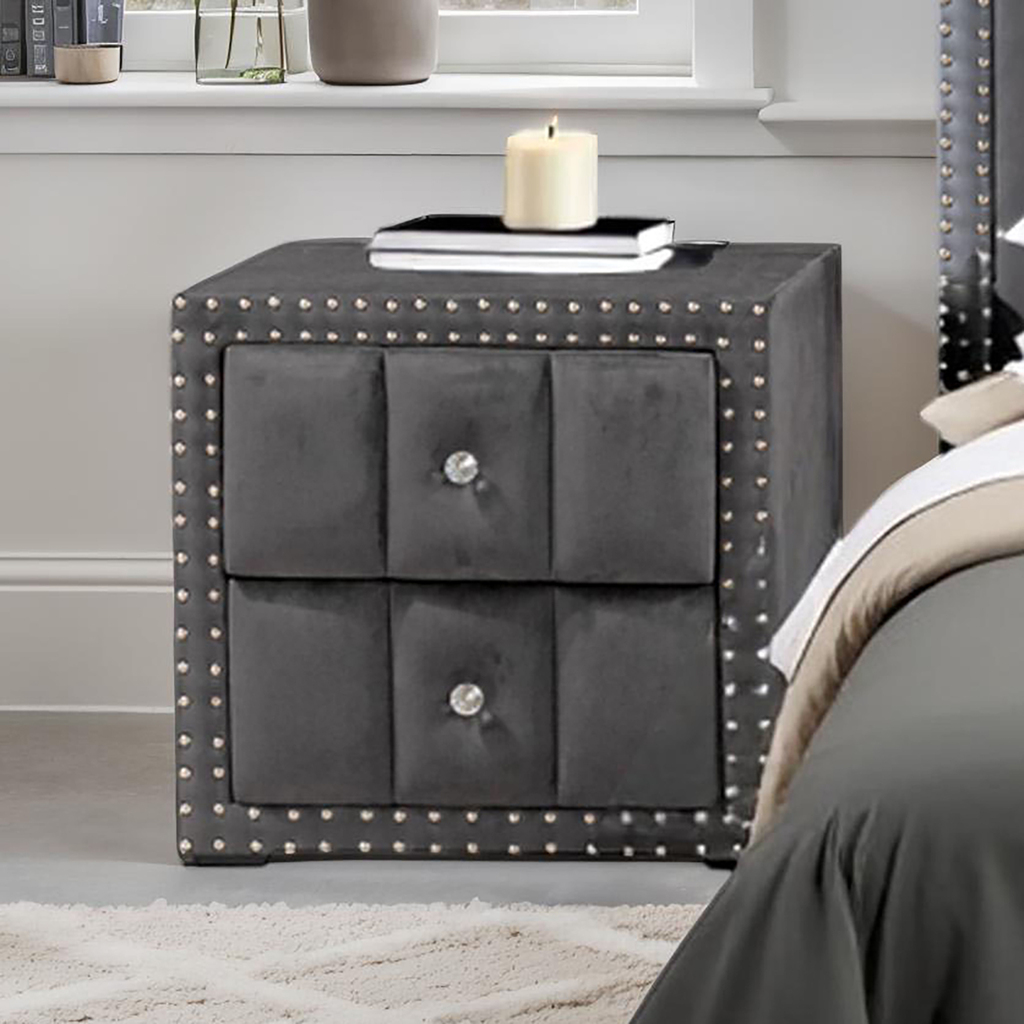 Farese Nightstand In Dark Gray by Furniture of America | 1StopBedrooms