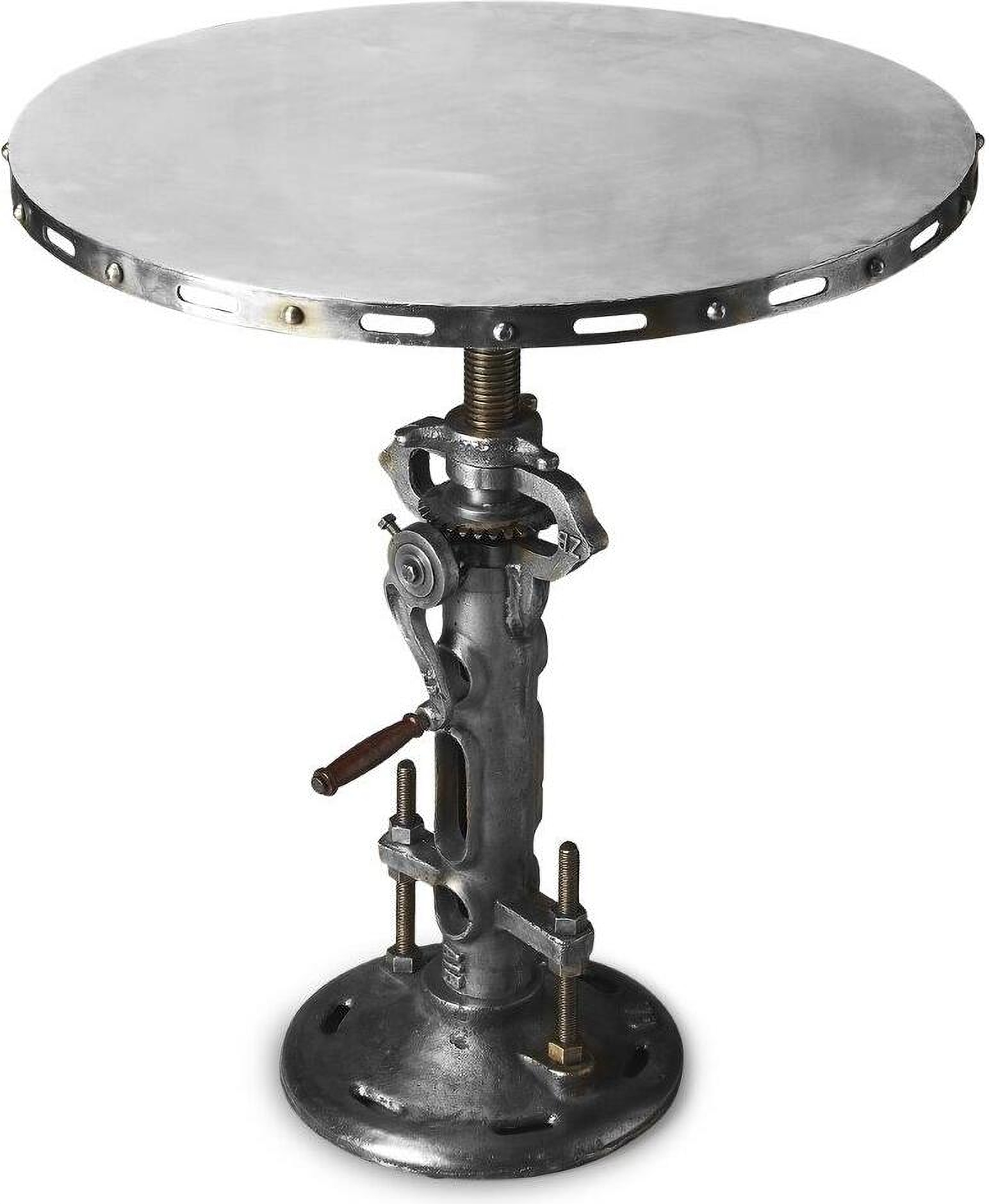 Fenwick Round Metal Hall/Pub Table In Silver by Butler Specialty ...