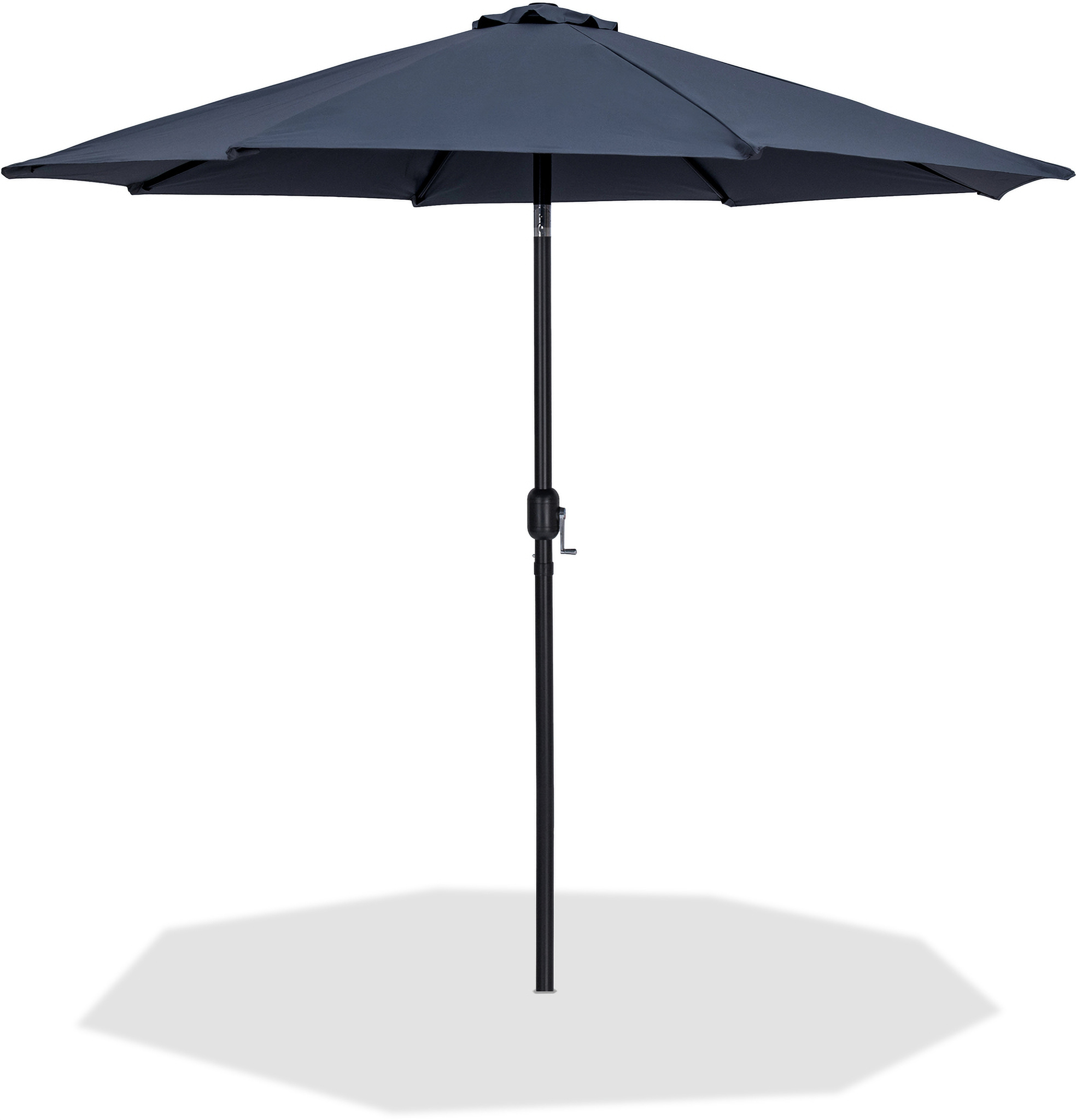 Fiji Fabric Patio Umbrellas In Grey and Matte Black by Meridian ...