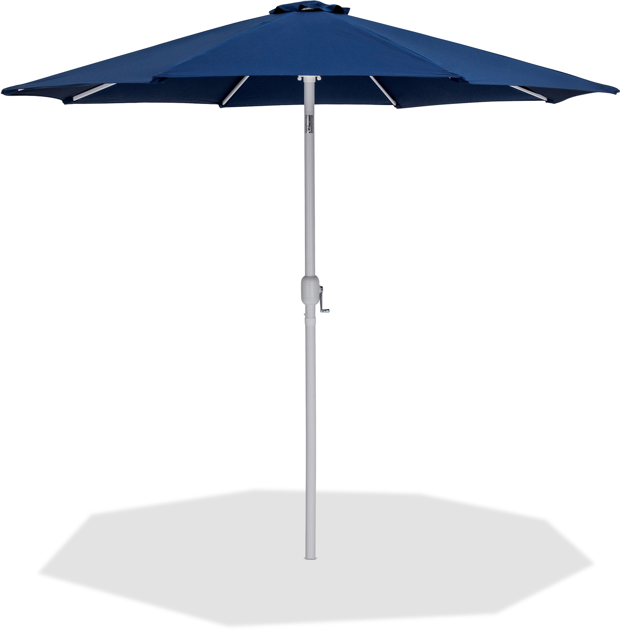 Fiji Fabric Patio Umbrellas In Navy and Matte White by Meridian ...