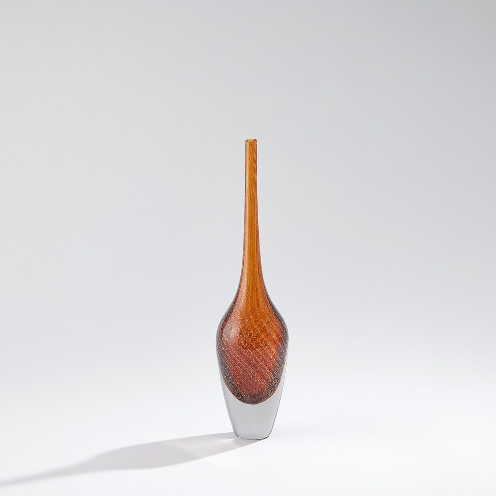 Flecked Medium Spire Bottle In Amber by Global Views | 1StopBedrooms