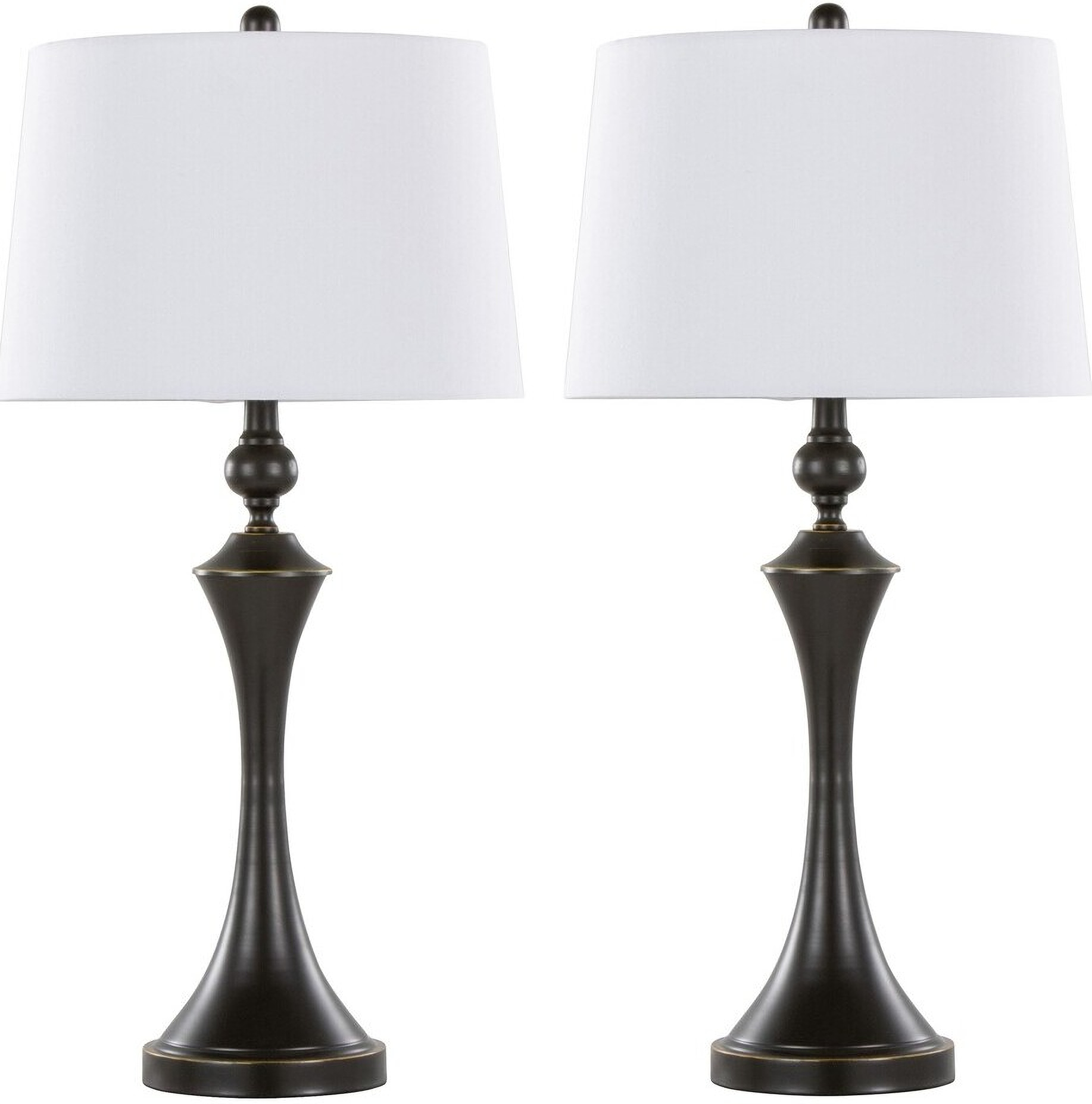Flint 30.75 Inch Metal Table Lamp With USB Set of 2 In Bronze by ...
