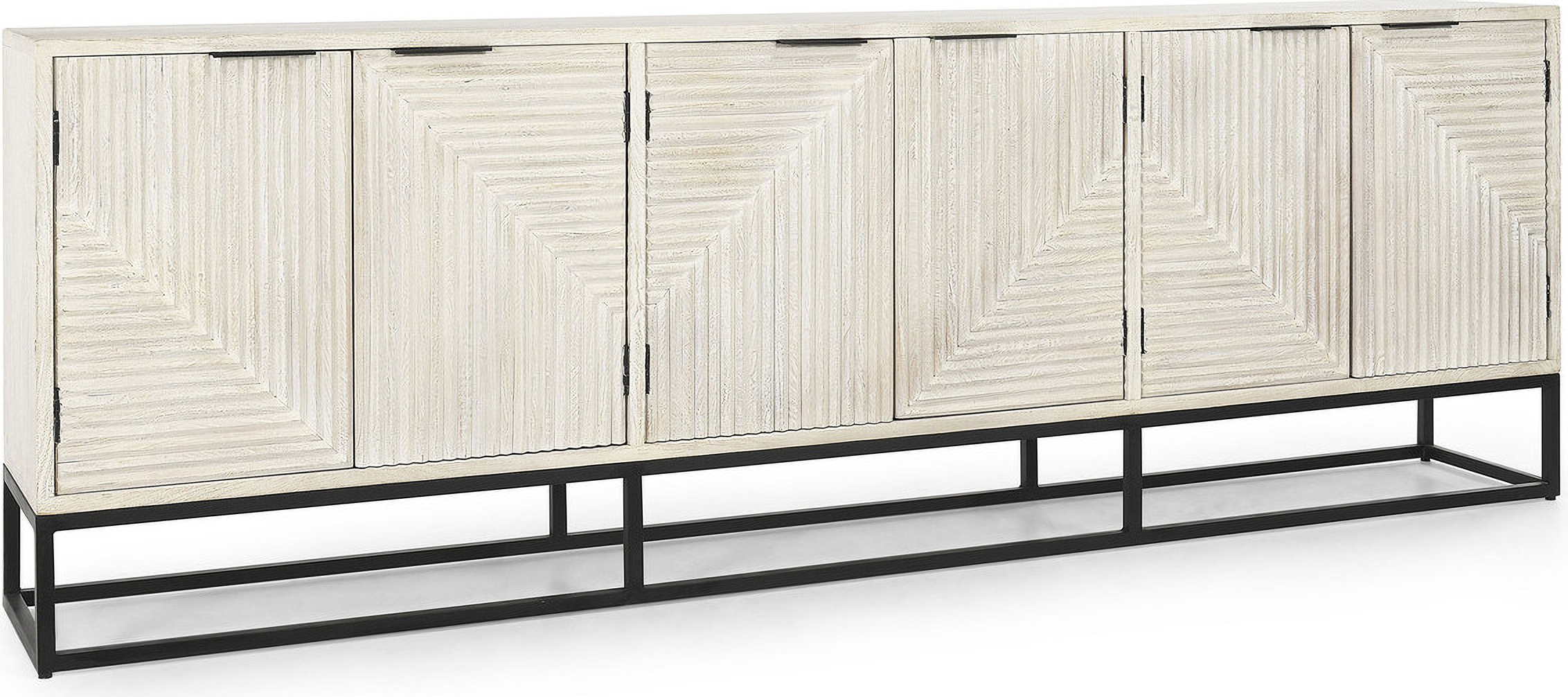 Flint 6 Door Buffet In White Wash by Classic Home | 1StopBedrooms