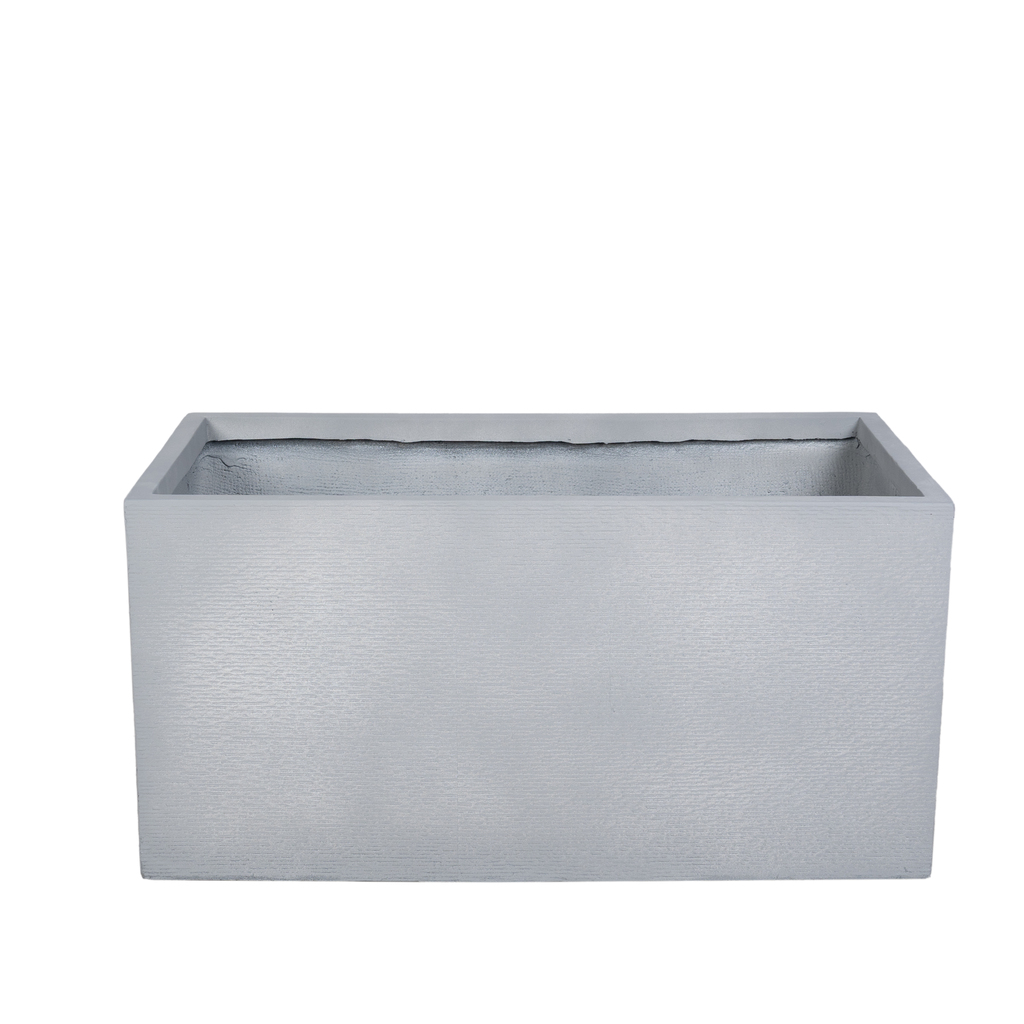 Flora Rectangle Poly Stone 23.6 x 23.6 Long Planter In Grey by ...