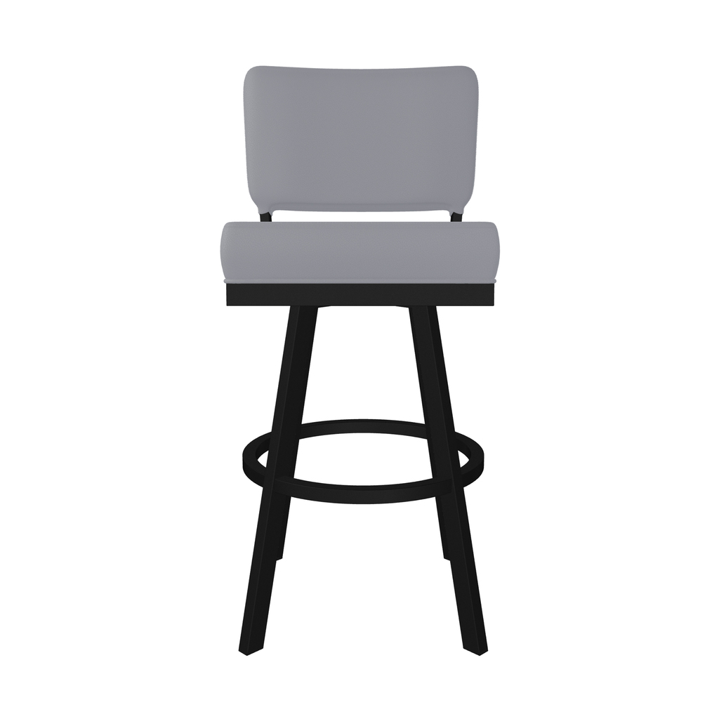 Florida 30 Inch Bar Height Swivel Stool In Sable Onyx and Charcoal Gray ...