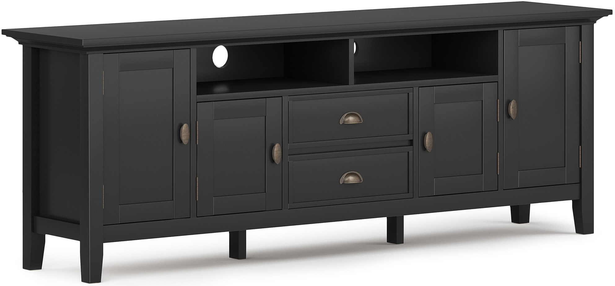 Flow TV Stand for TVs Up To 80 Inches with Open Compartments, Drawers ...