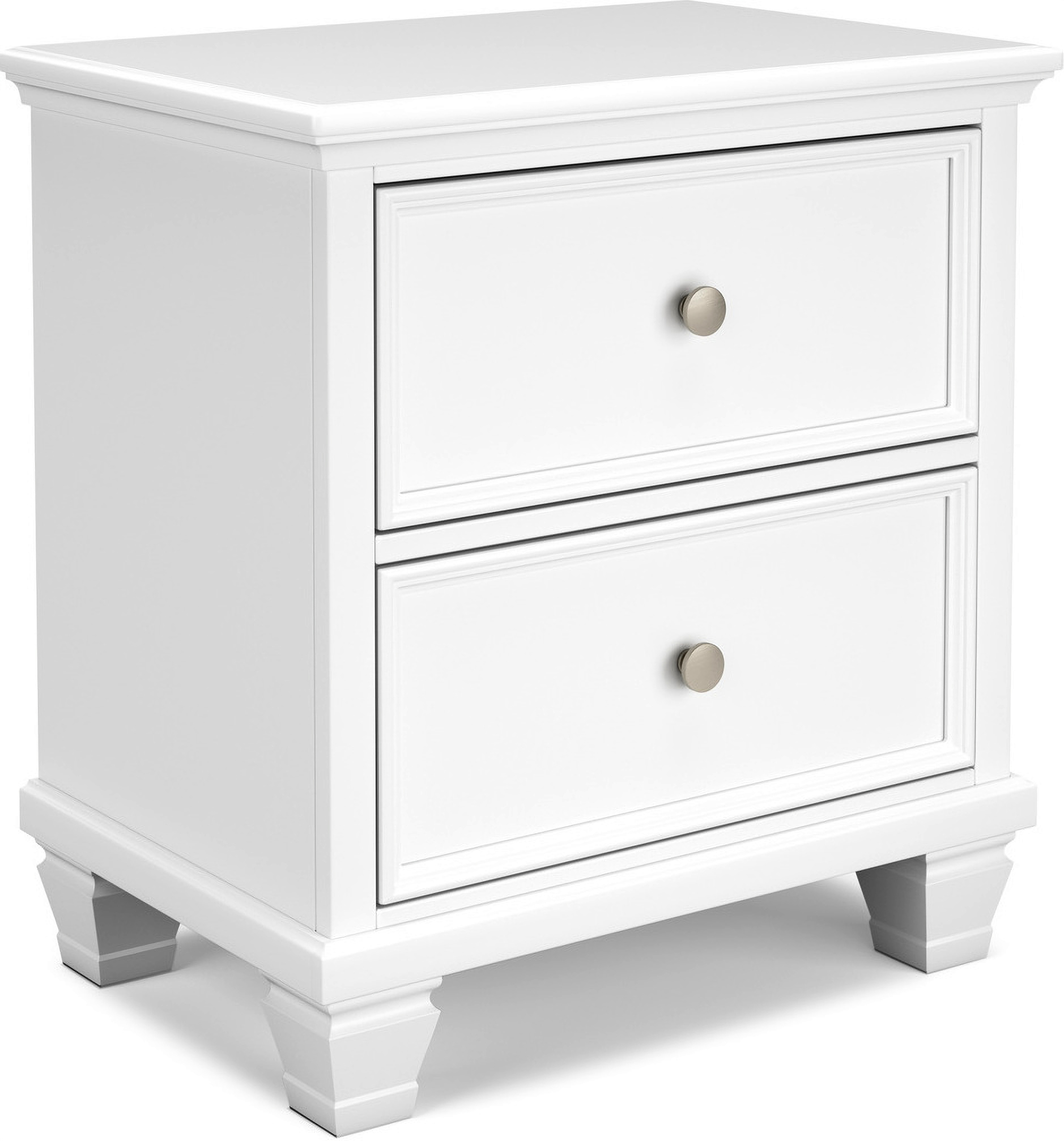 Fortman White Two Drawer Night Stand by Ashley Furniture | 1StopBedrooms