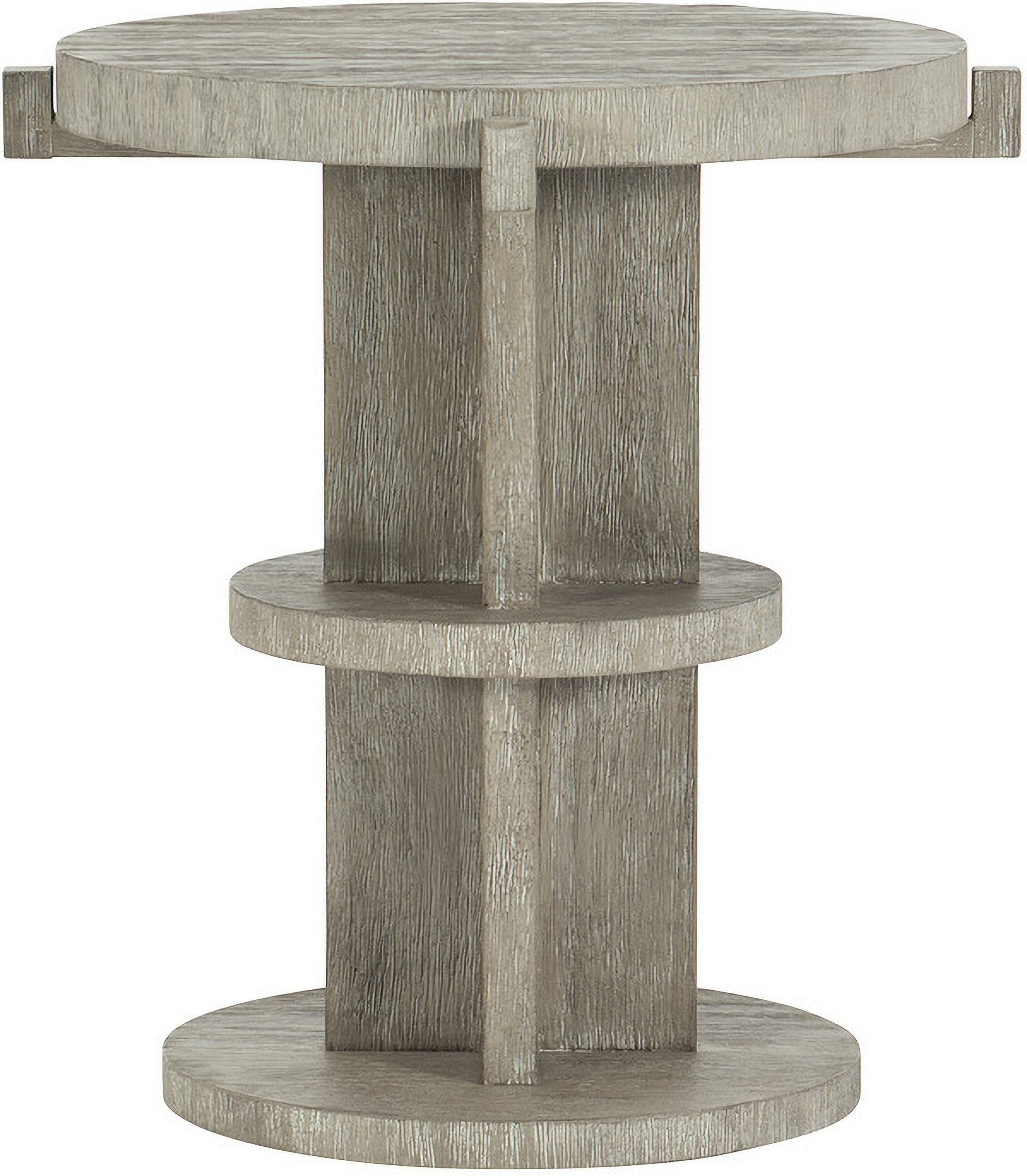 Foundations Round Side Table in Light Shale Finish by Bernhardt | 1StopBedrooms