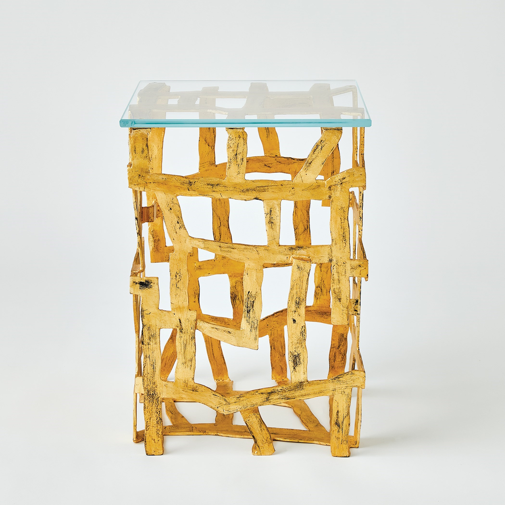 Fragments End Table In Gold Leaf by Global Views | 1StopBedrooms