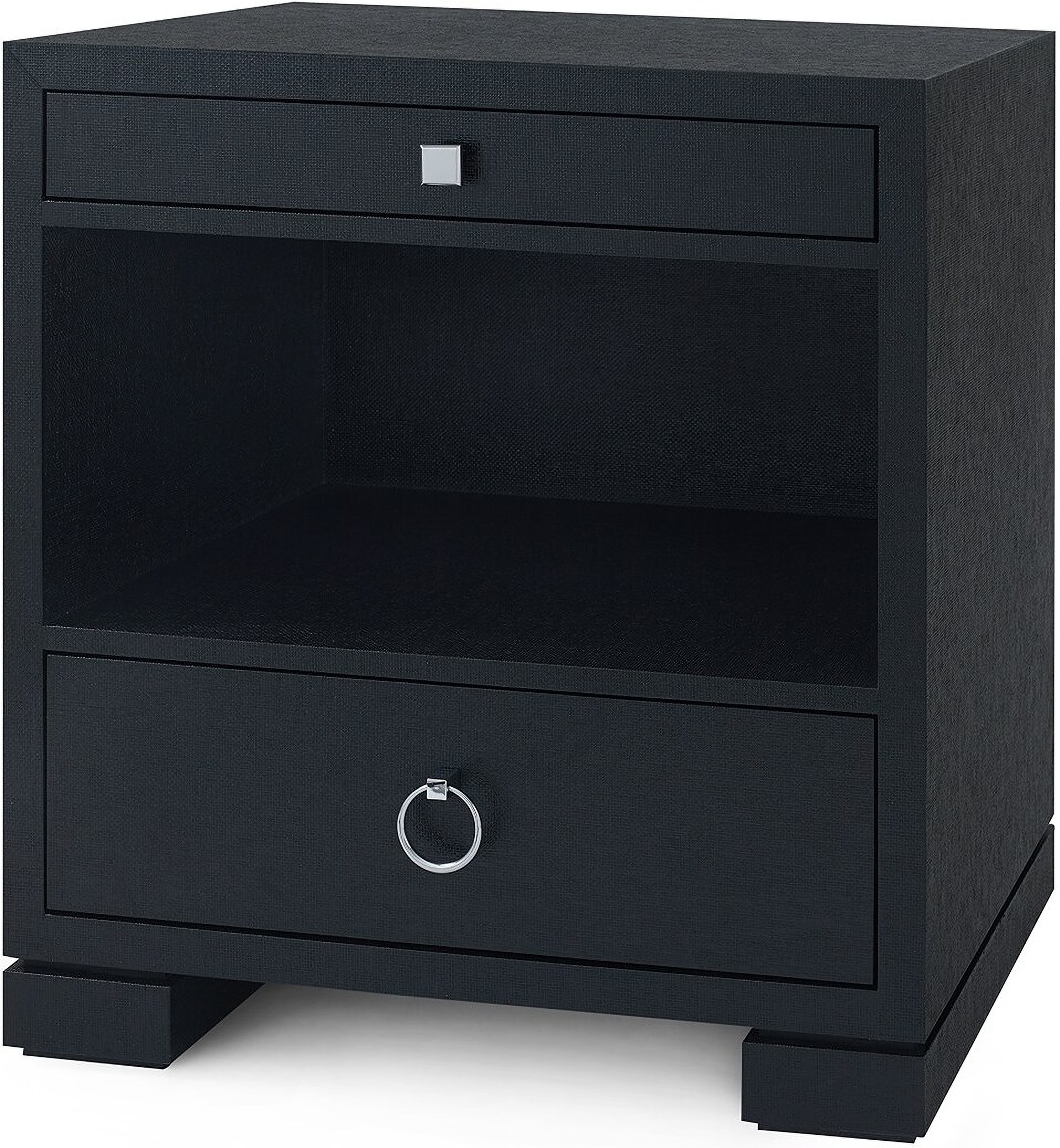 Frances 2-Drawer Side Table In Satin Black by Villa & House | 1StopBedrooms