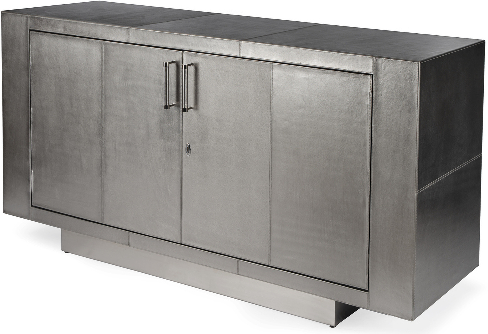Francois Silver Leather 70.5 Inch Buffet Sideboard In Silver by Butler ...