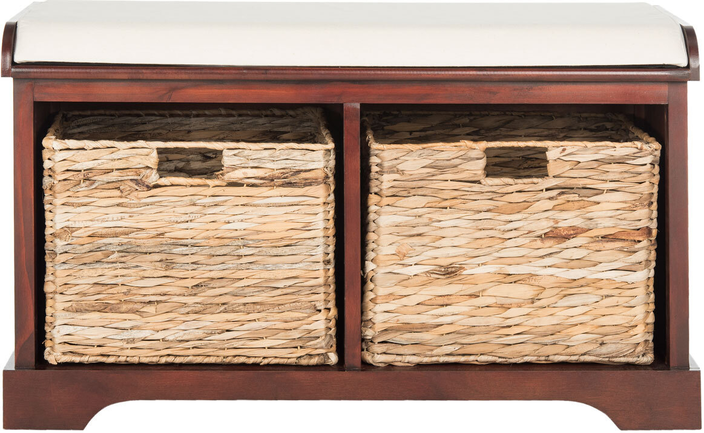 Franklin Cherry Wicker Storage Bench by Safavieh | 1StopBedrooms