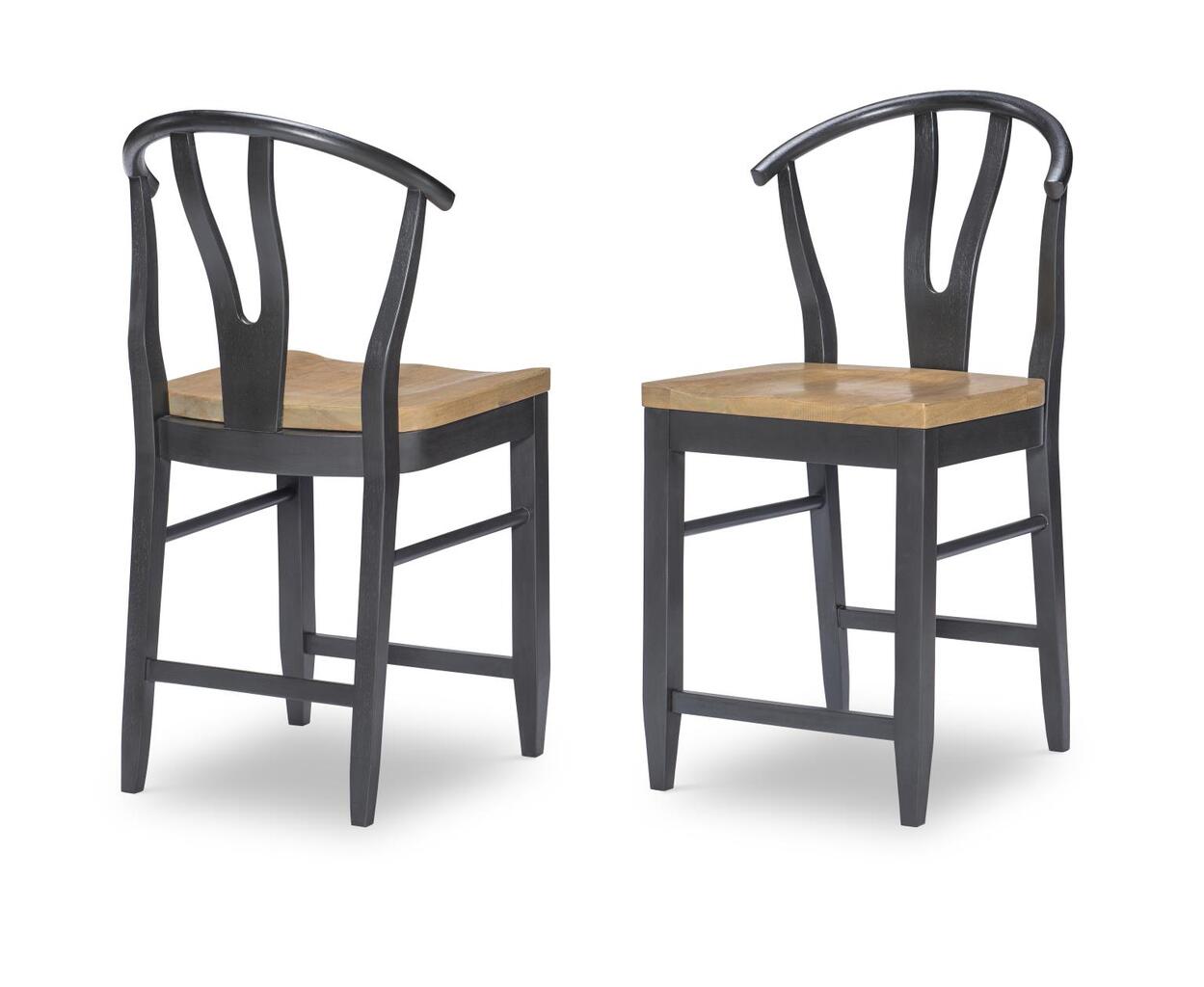 Franklin Wishbone Back Counter Height Chair Set of 2 In Harvest Oak and ...