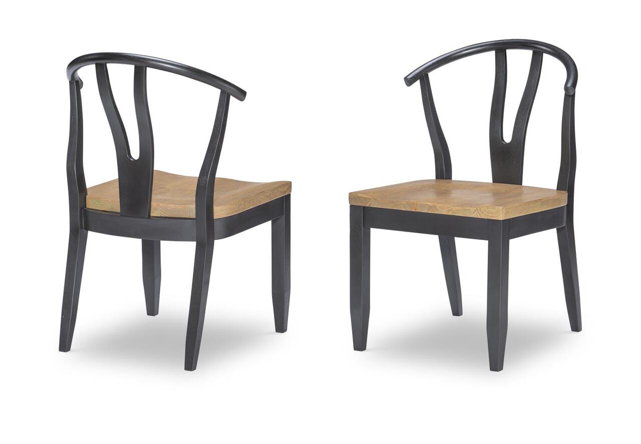 Franklin Wishbone Back Side Chair Set of 2 In Harvest Oak and Natural ...