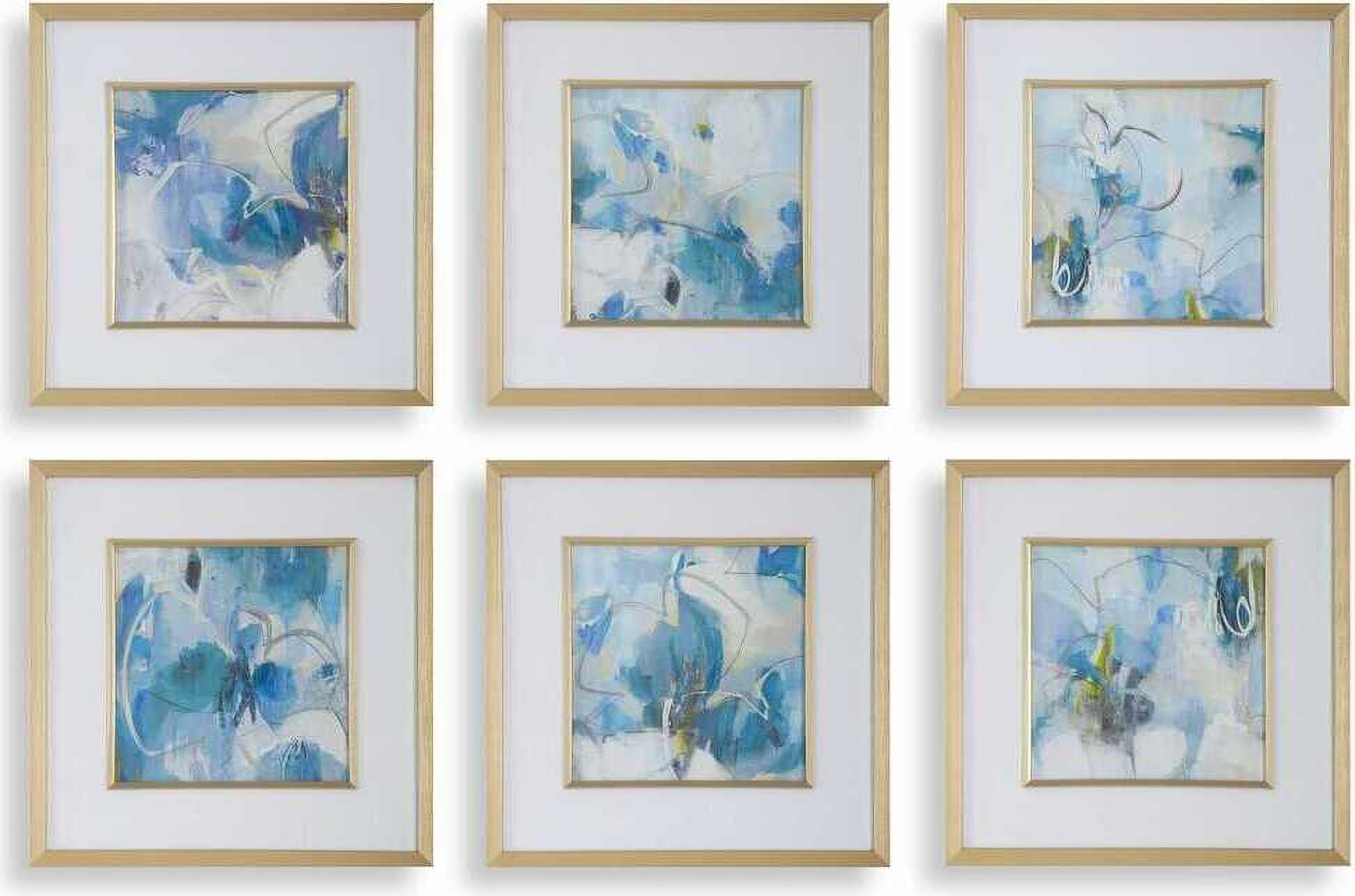 Fresh Start Blue Abstract Prints Set of 6 In Multi by Uttermost ...
