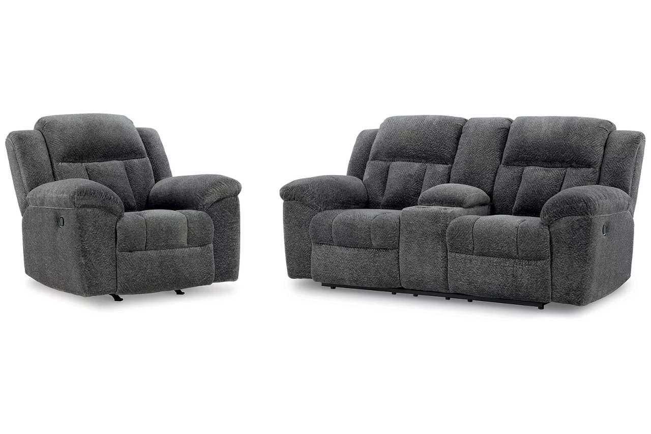 Frohn Reclining Living Room Set In Graphite by Ashley Furniture ...