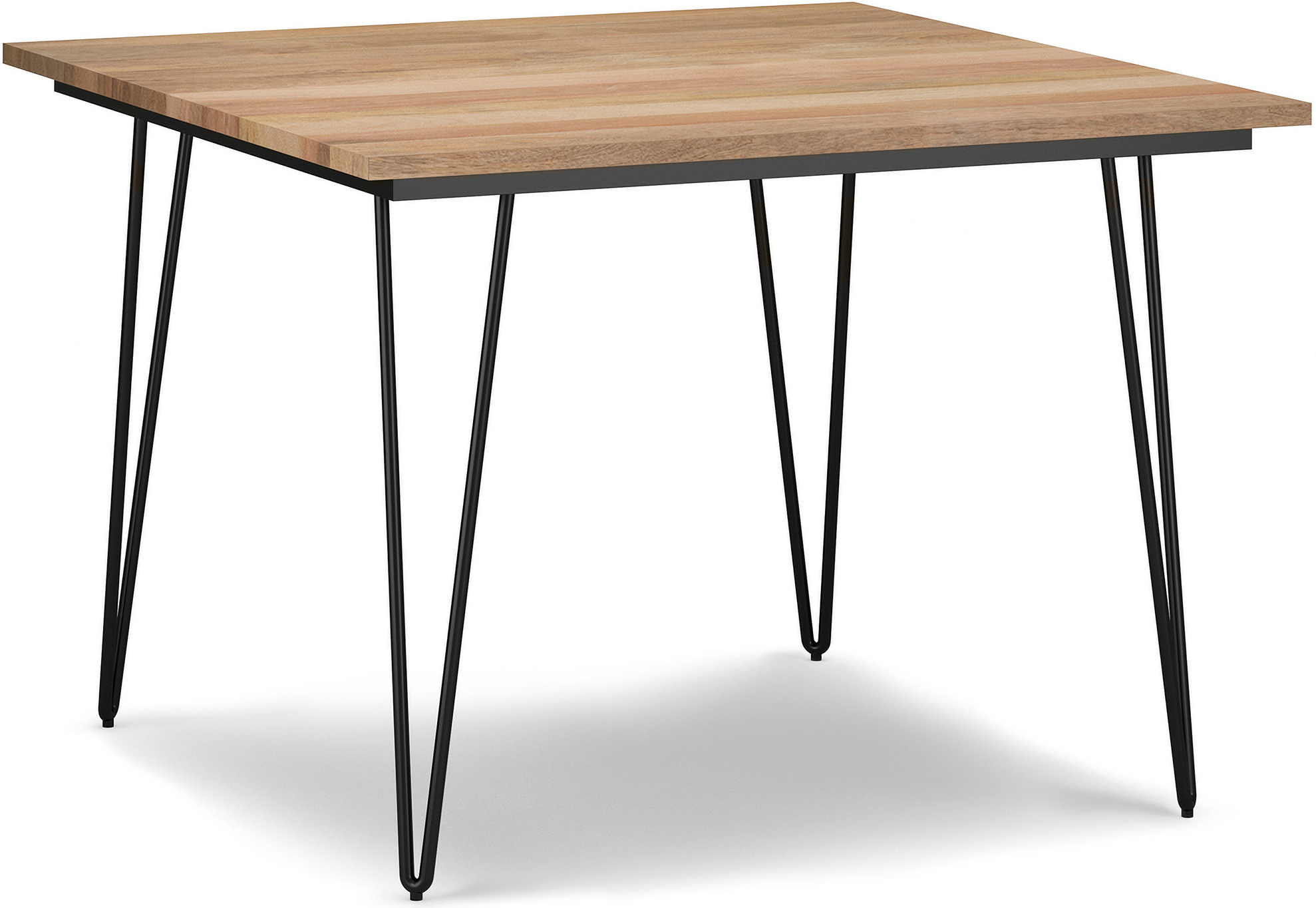Frontier 42 Inch Square Dining Table with Hairpin Legs In Natural and ...