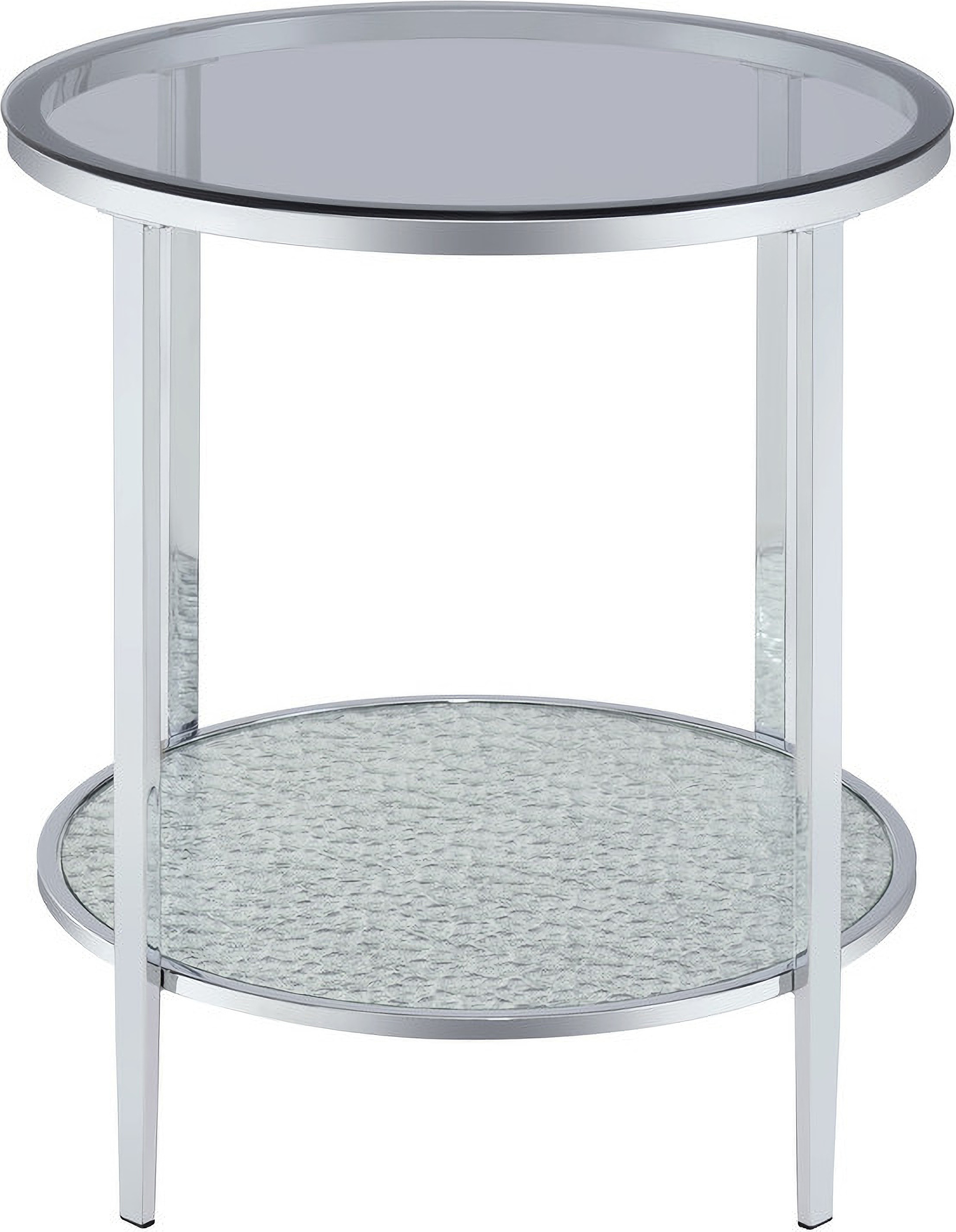 Frostine Round End Table In Silver by Steve Silver | 1StopBedrooms