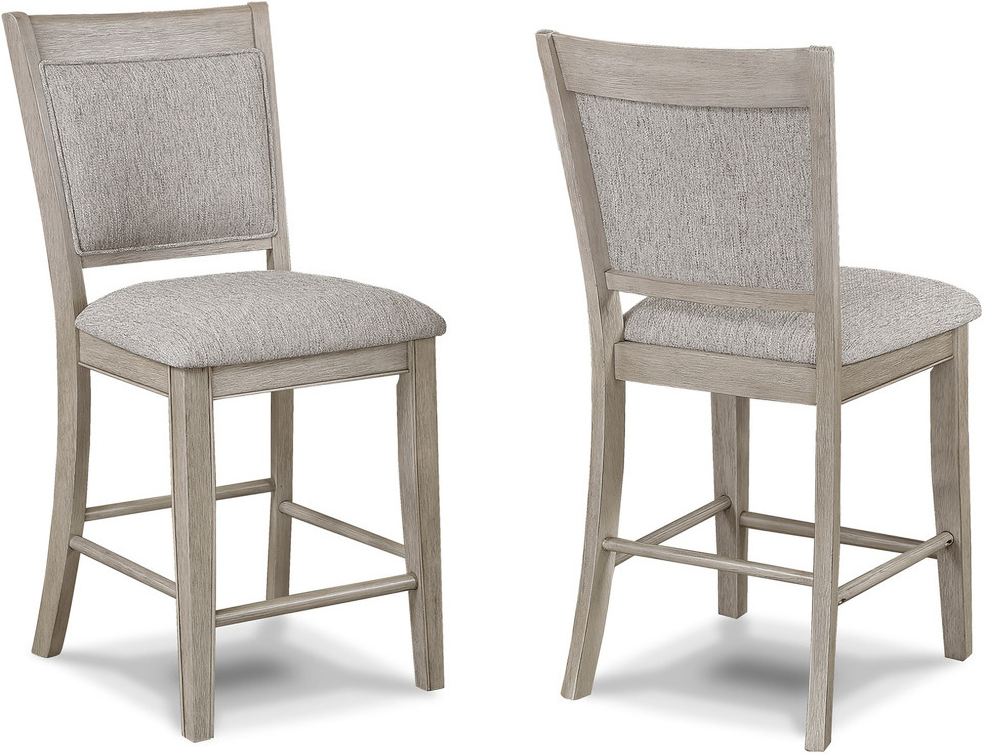 Fulton Counter Height Chair Set of 2 In White Oak by Crown Mark | 1StopBedrooms