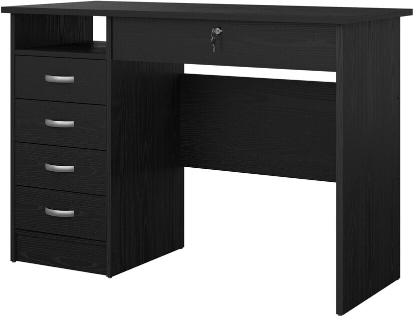 Tvilum Desk with 5 Drawers Black Woodgrain