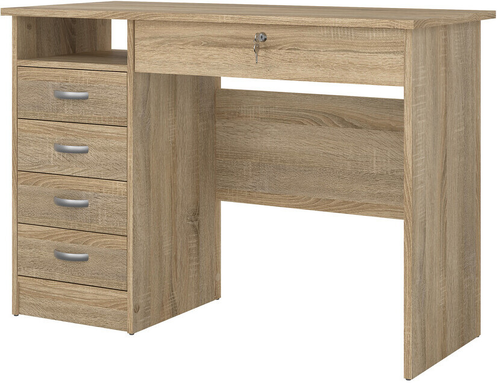 Function Plus Desk With 5 Drawers In Oak by Tvilum | 1StopBedrooms