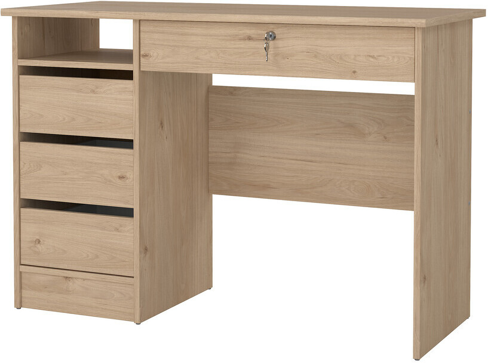 Function Plus Home Office Writing Desk With 4 Drawers and Open Shelf In ...