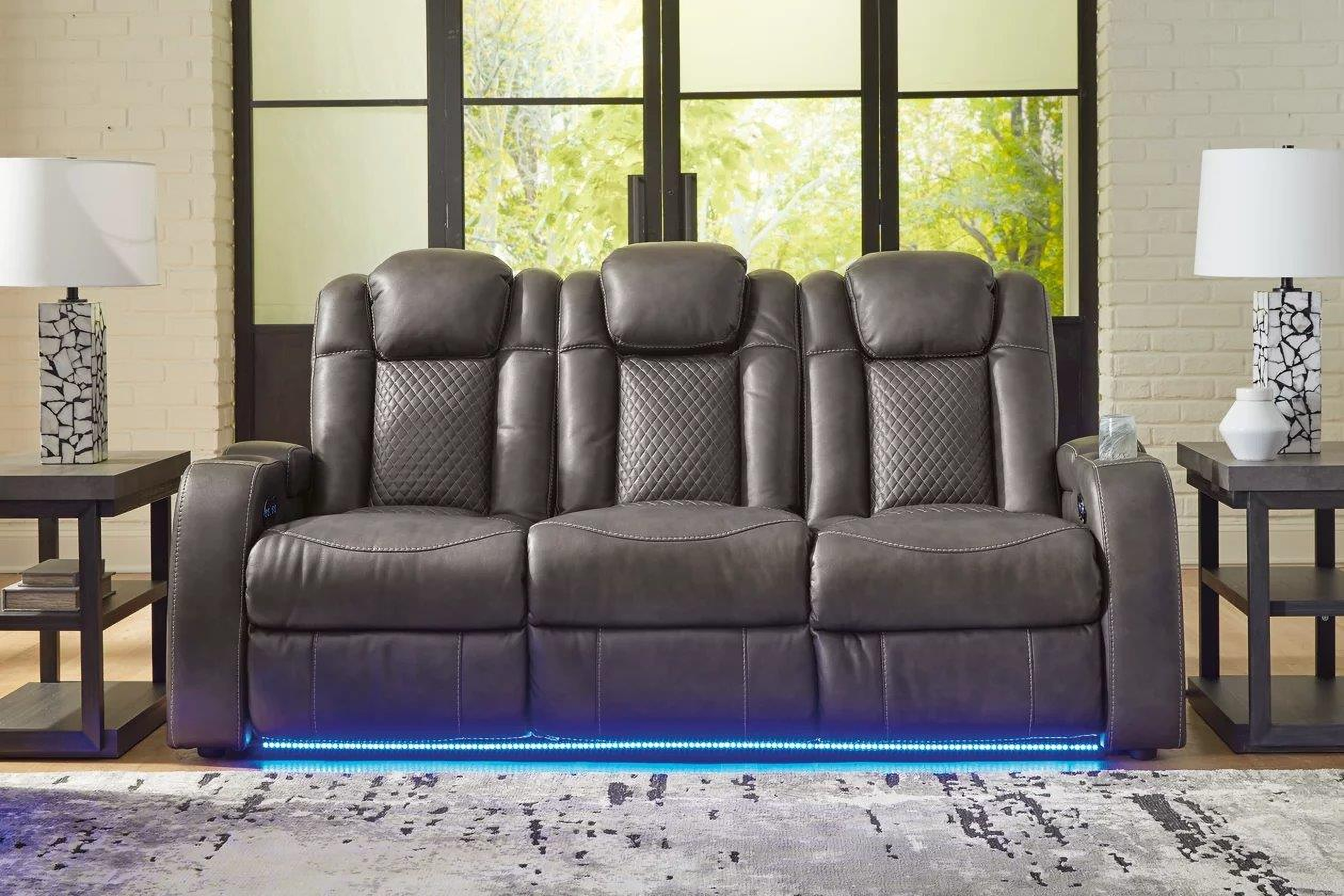 Fyne-Dyme Power Reclining Sofa In Shadow by Ashley Furniture ...