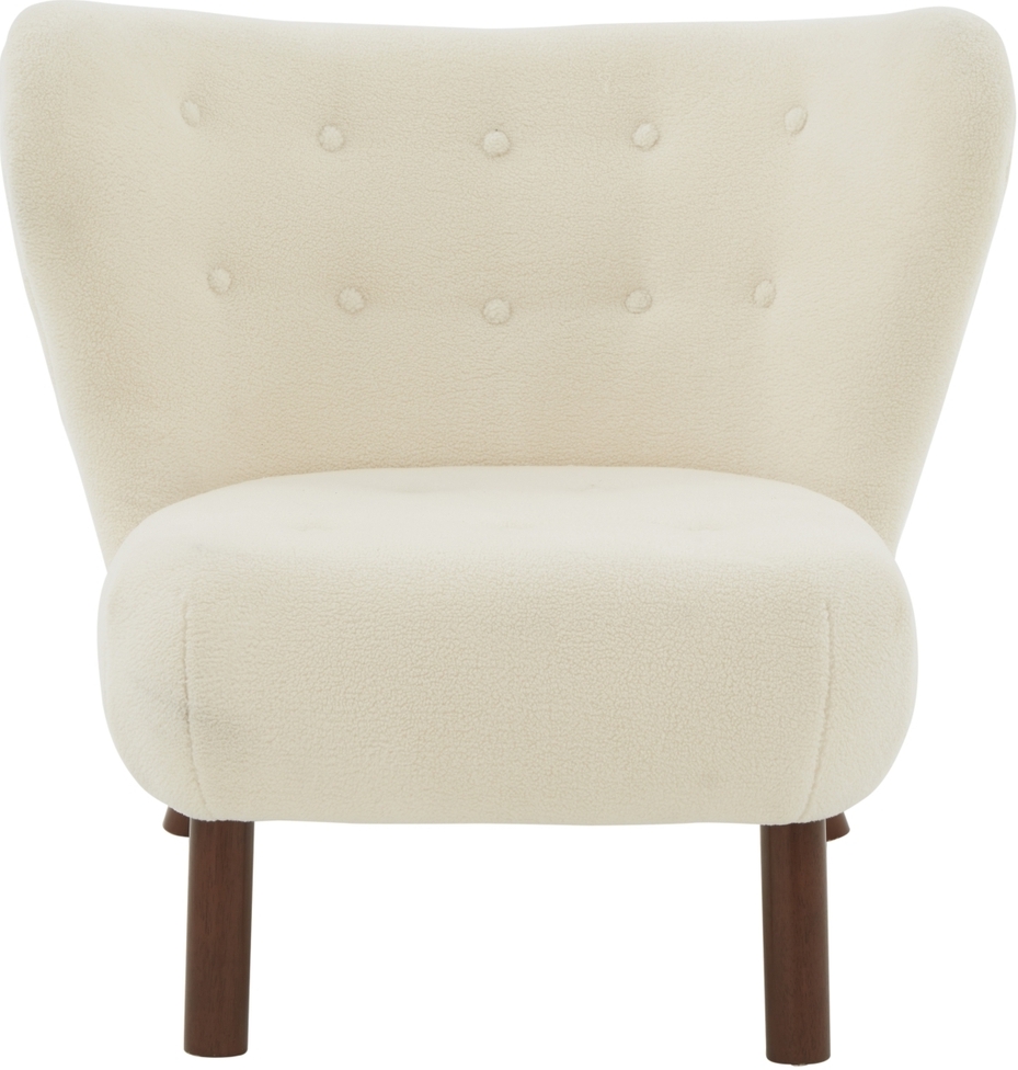 Gabriel Modern Wingback Chair In Ivory and Dark Brown by Safavieh ...