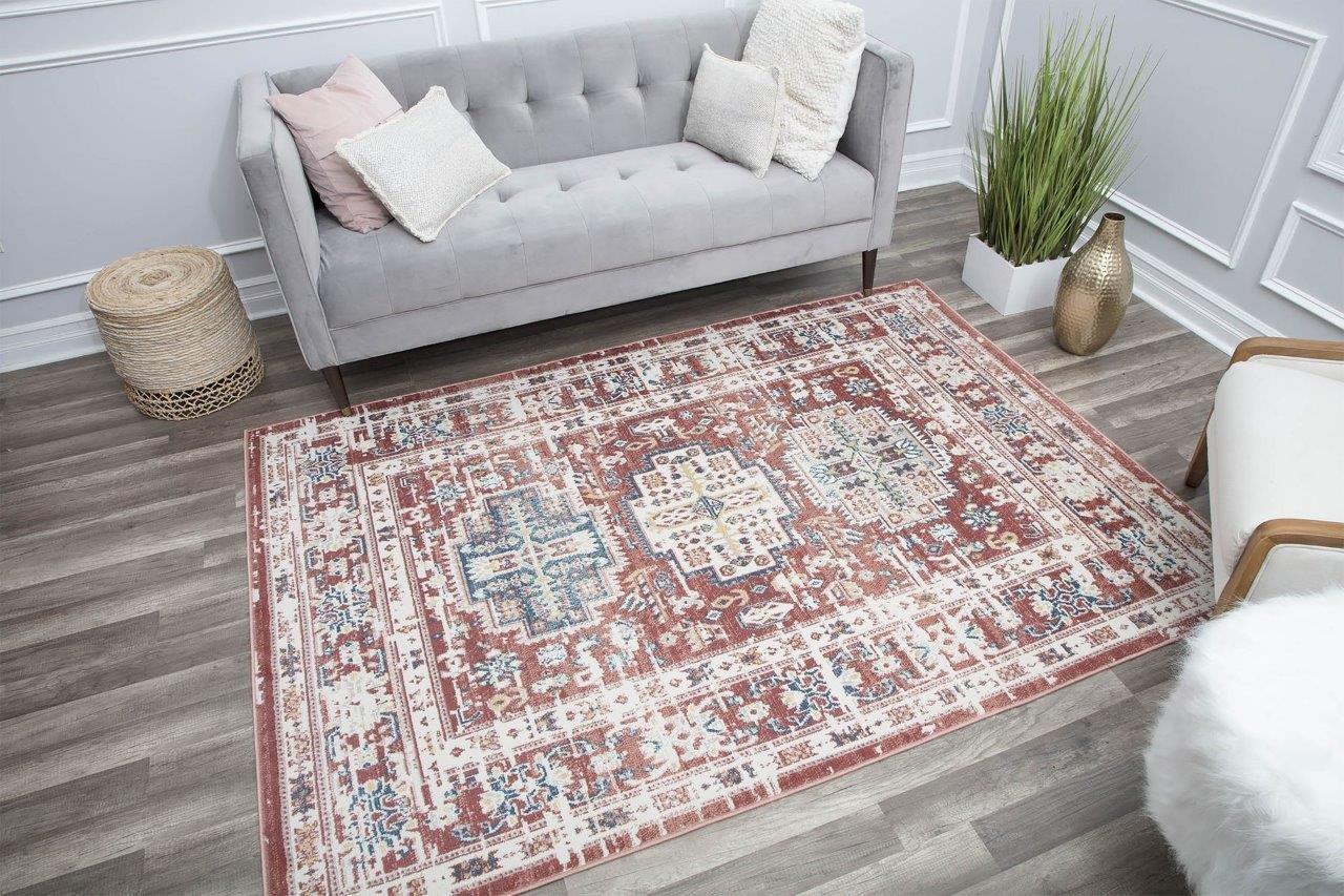 Gallagher GL55B Cardinal Sundara Vintage Transitional Red 8' x 10' Area ...