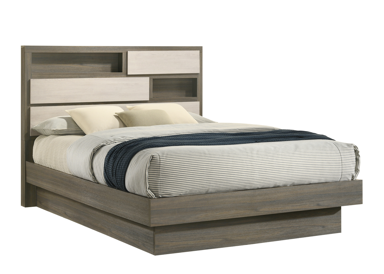 Gem Queen Panel Bed In Gray by Galaxy Home Furnishings | 1StopBedrooms