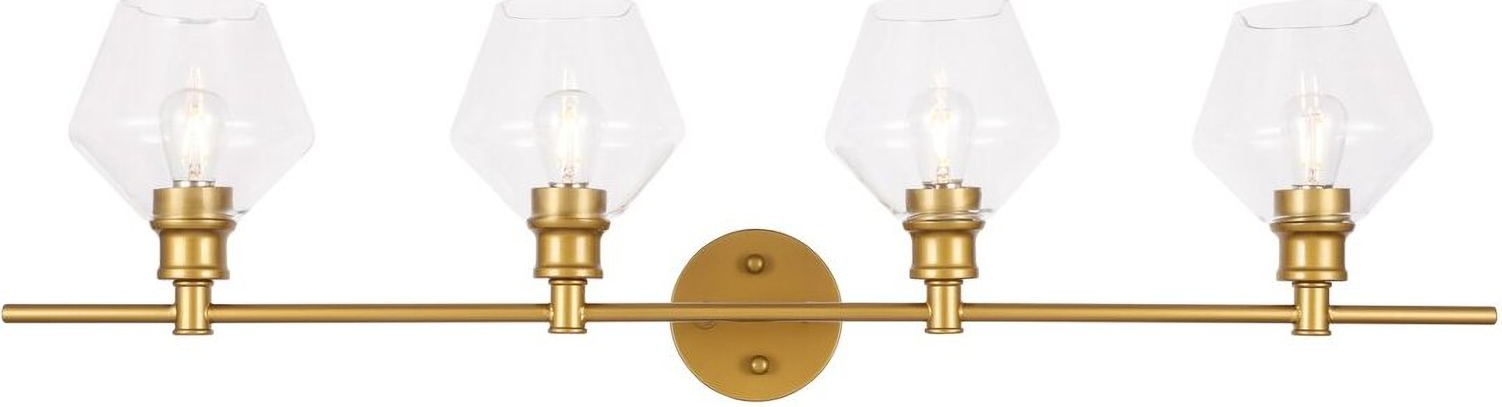 Gene 4 Light Brass And Clear Glass Wall Sconce by Elegant Lighting ...