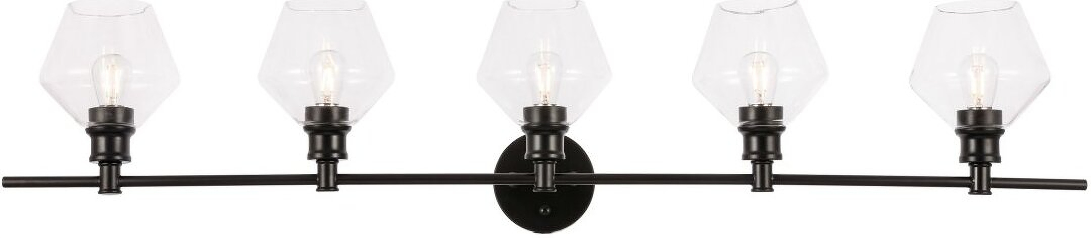 Gene 5 Light Black And Clear Glass Wall Sconce by Elegant Lighting ...