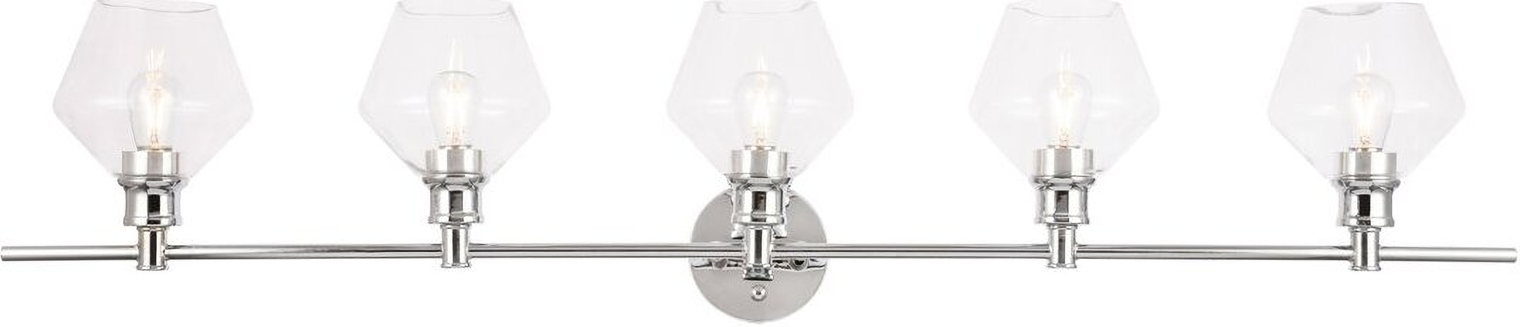 Gene 5 Light Chrome And Clear Glass Wall Sconce by Elegant Lighting ...