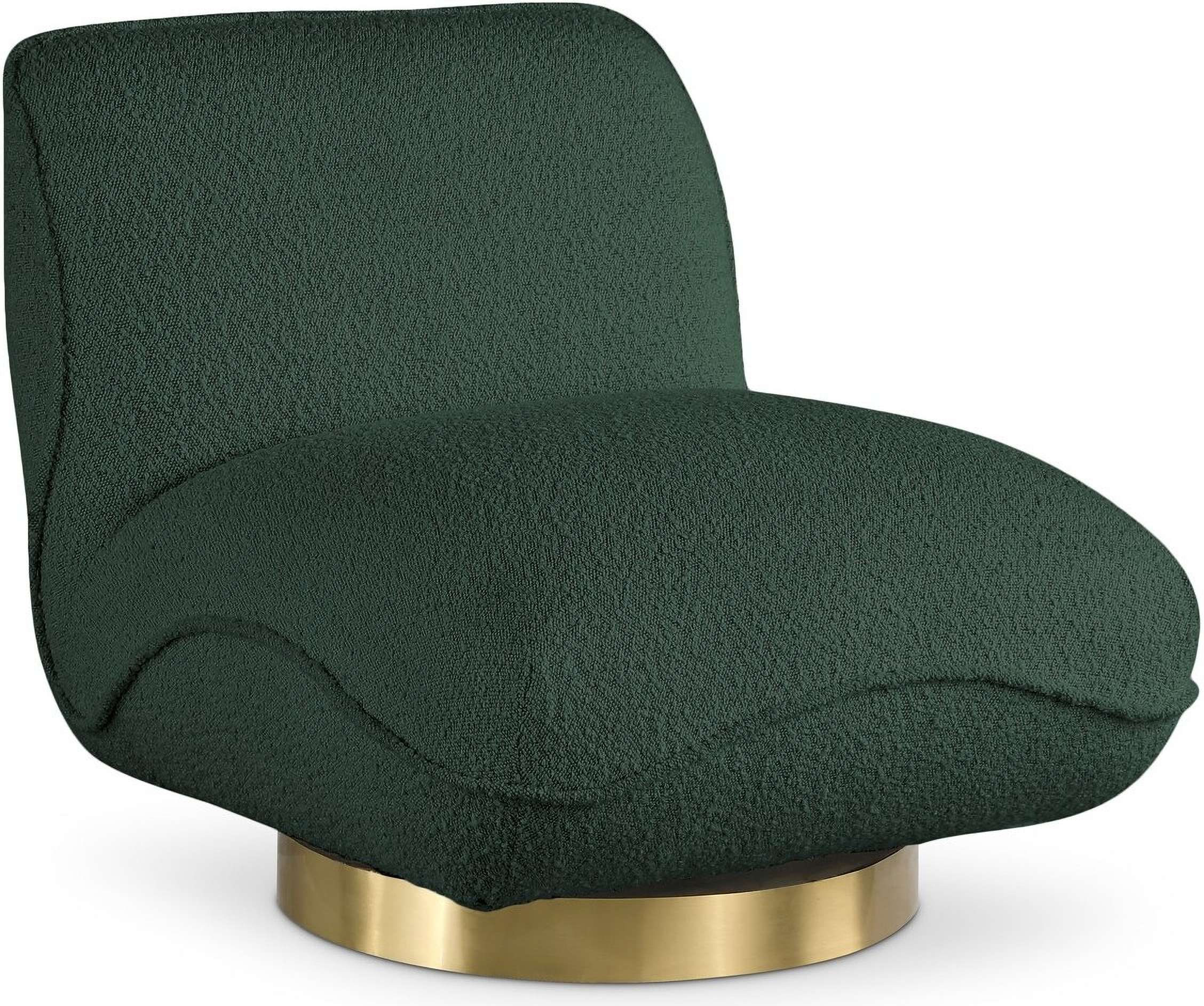 Geneva Boucle Fabric Swivel Accent Chair In Green by Meridian ...