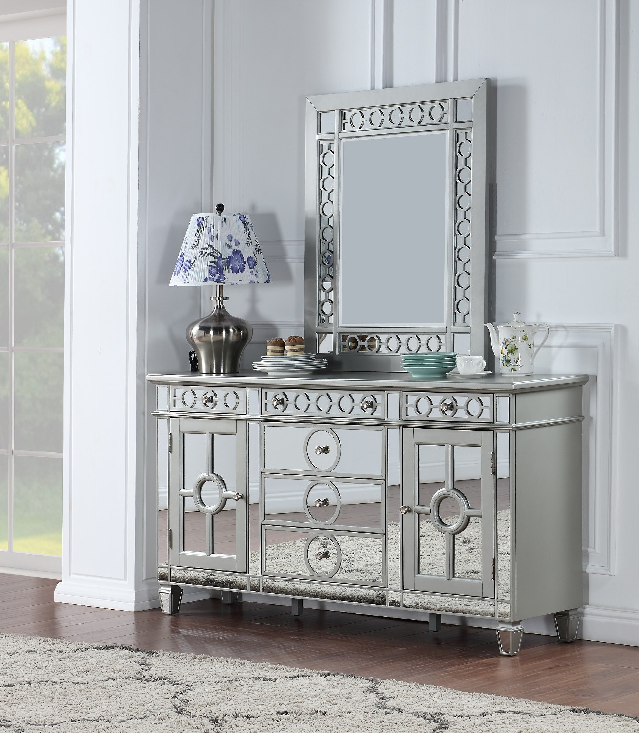 Geneva Mirror For Server In Champagne by Glory | 1StopBedrooms