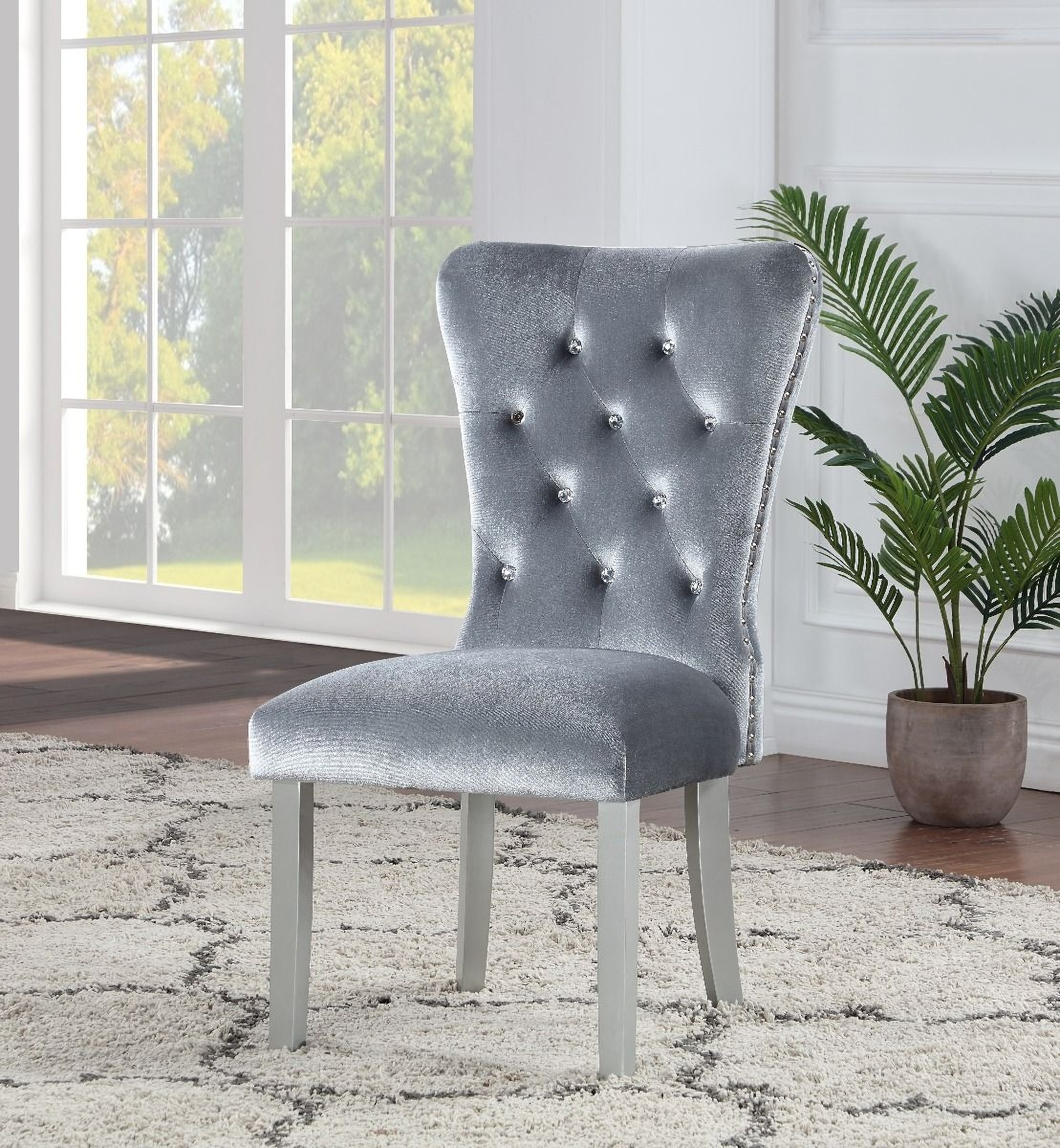 Geneva Side Chair Set Of 2 In Champagne by Glory | 1StopBedrooms