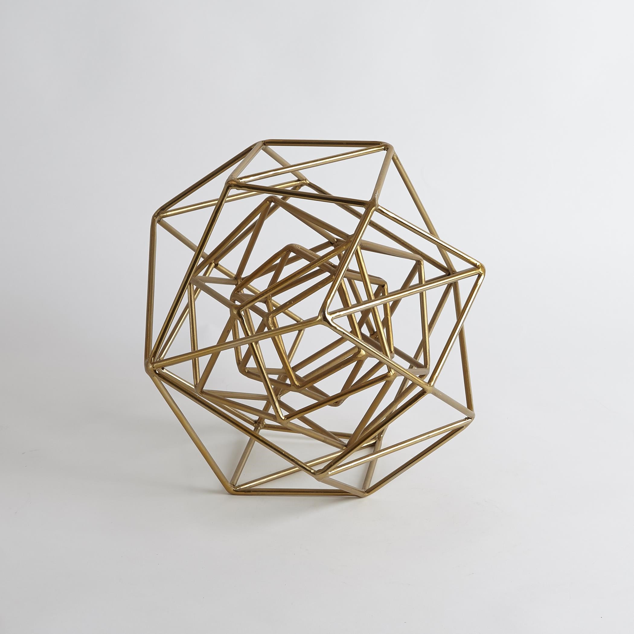 Geo Medium Sculpture In Gold by Global Views | 1StopBedrooms